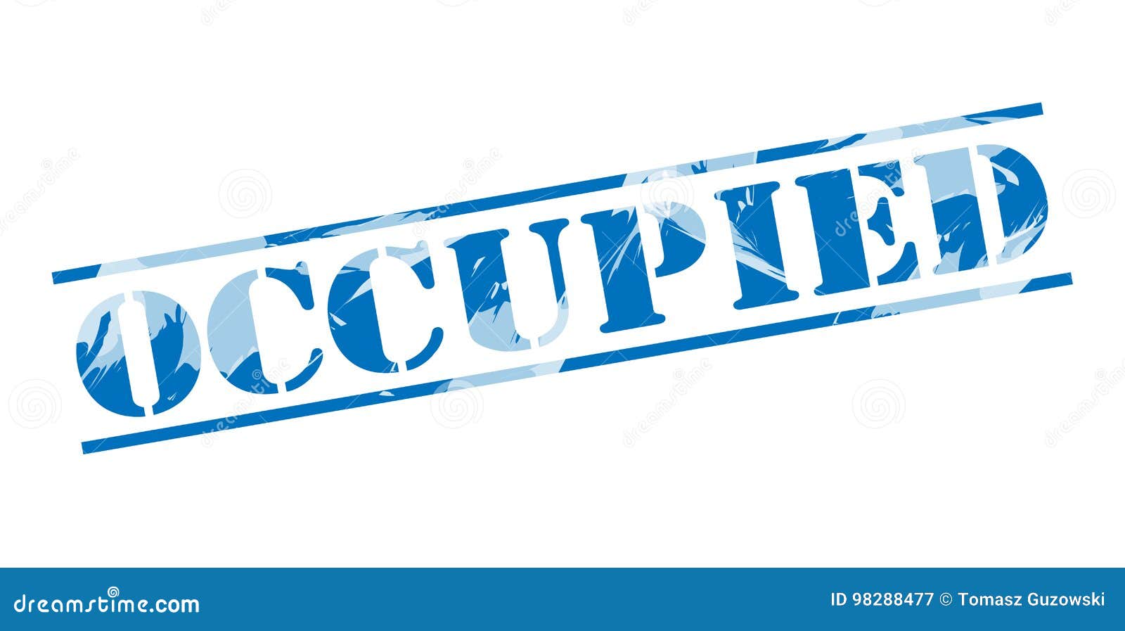 Sello azul ocupado stock de ilustración. Ilustración de icono - 98288477
