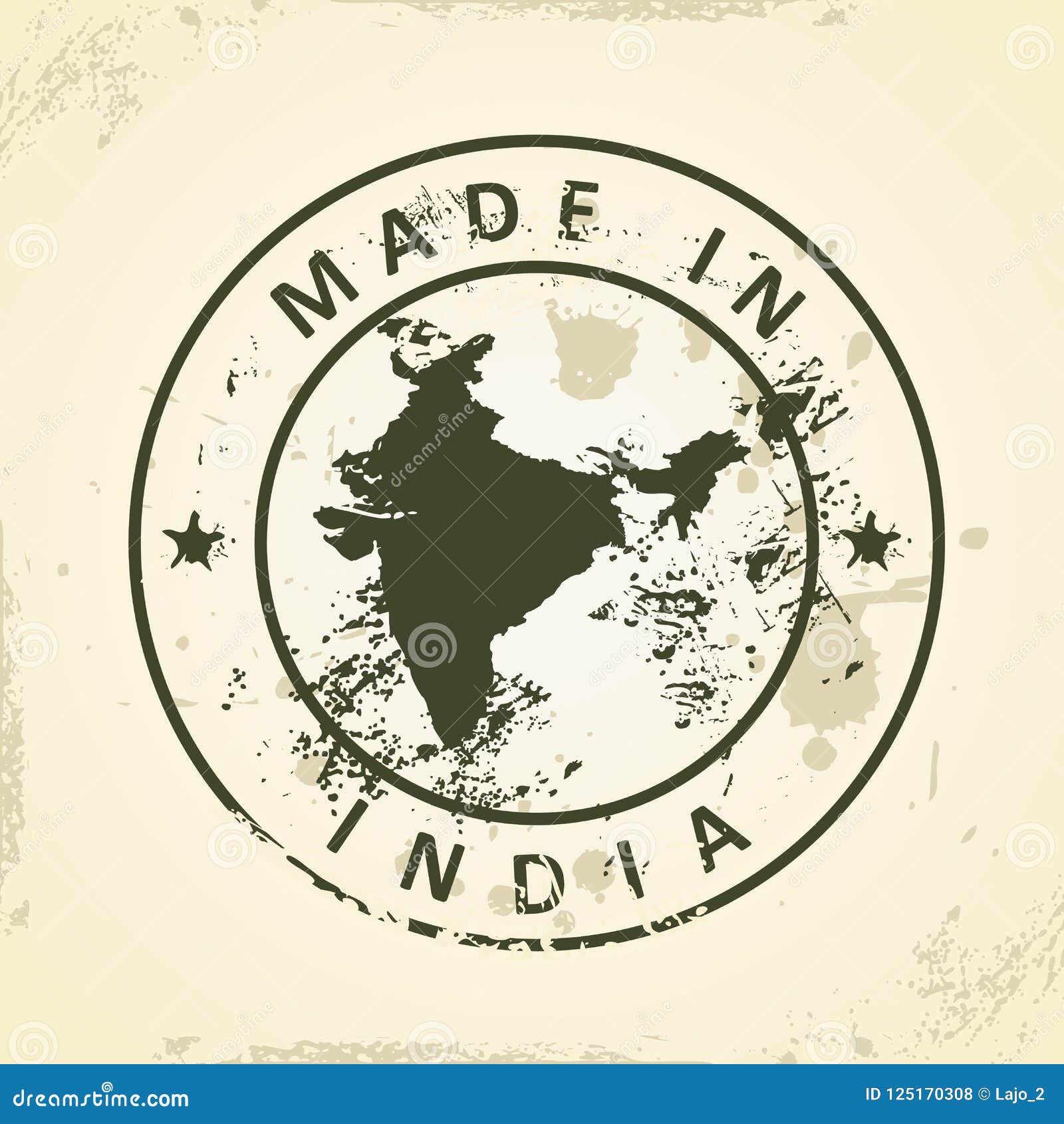 Sello Con El Mapa De La India Ilustración del Vector - Ilustración de ...