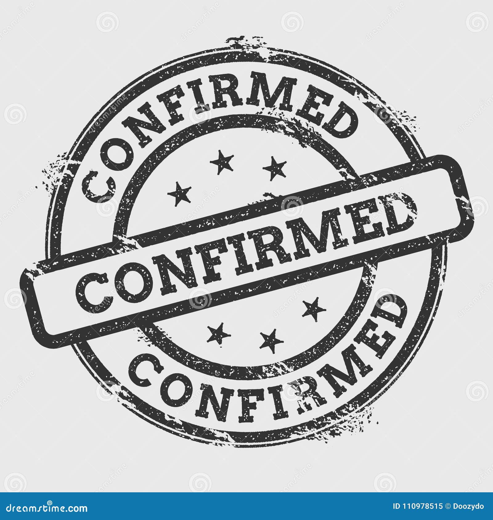 Sello De Goma Confirmado Aislado En Blanco Ilustración del Vector ...