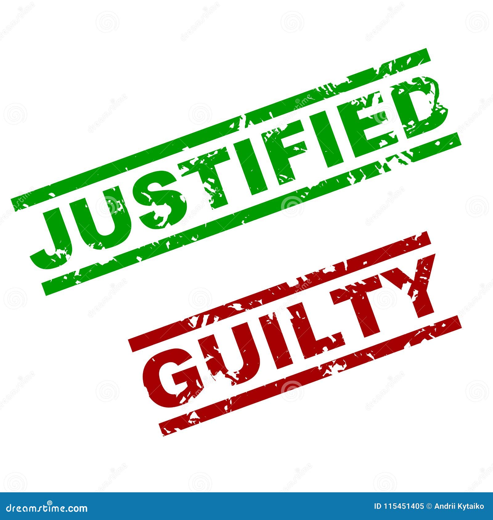 Sello De Goma Culpable Y Justificado Ilustración del Vector ...