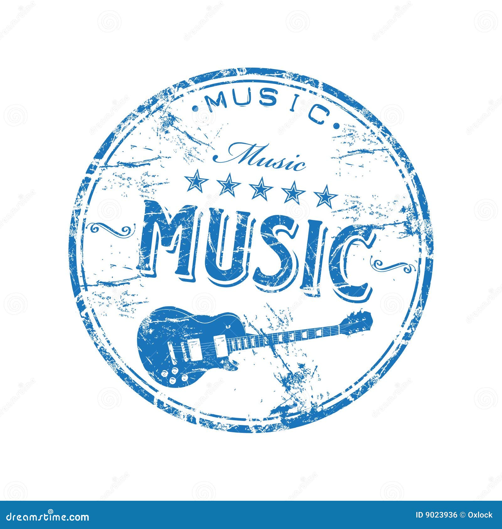 Sello de goma de la música ilustración del vector. Ilustración de fondo ...