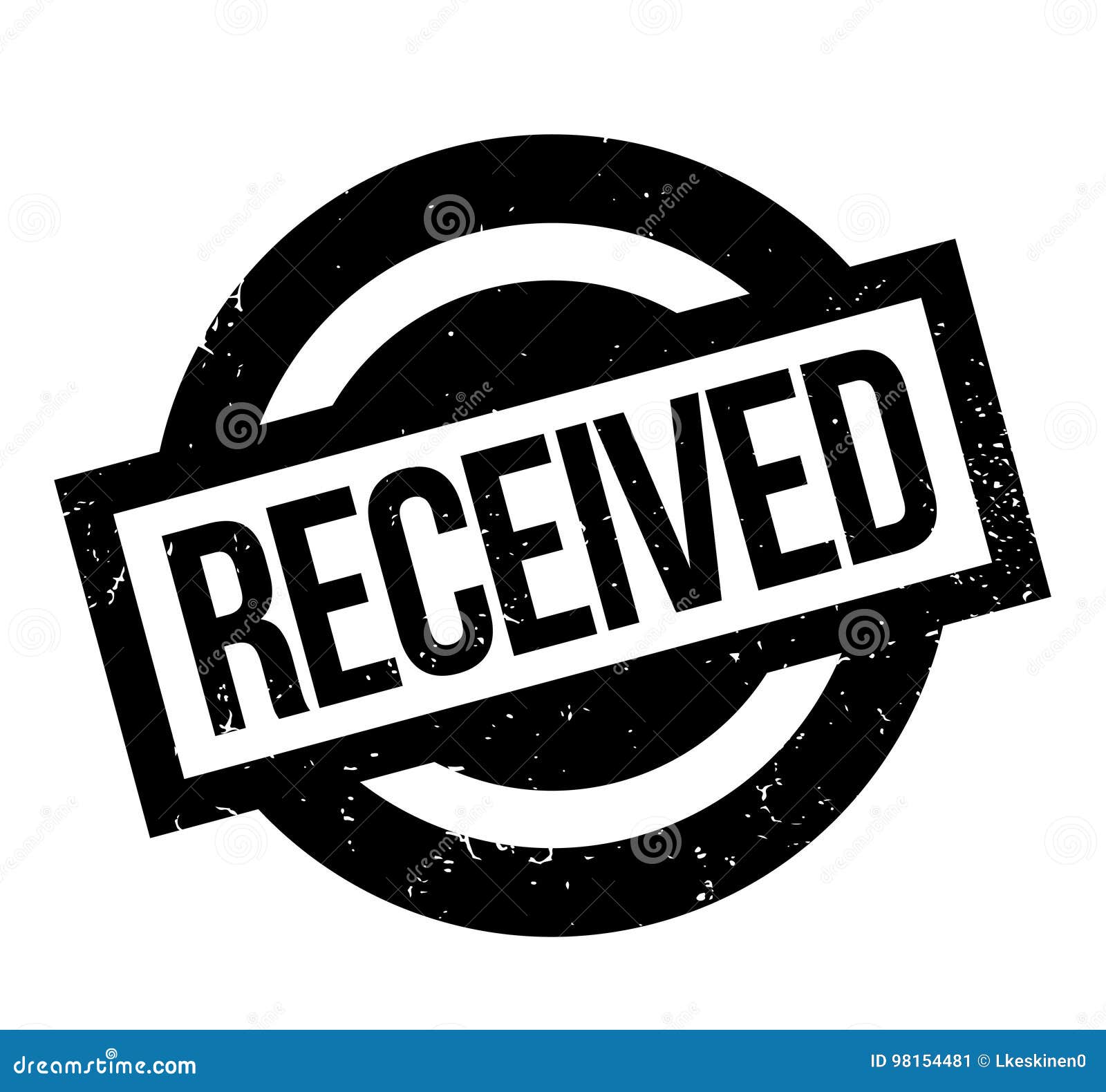 Sello de goma recibido ilustración del vector. Ilustración de cabecera ...