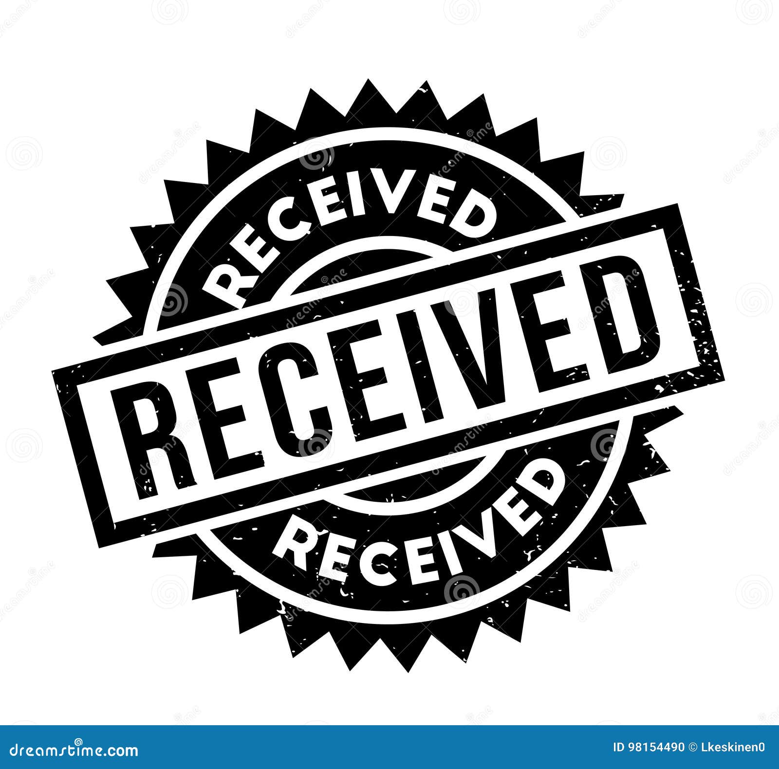 Sello de goma recibido ilustración del vector. Ilustración de insignias ...