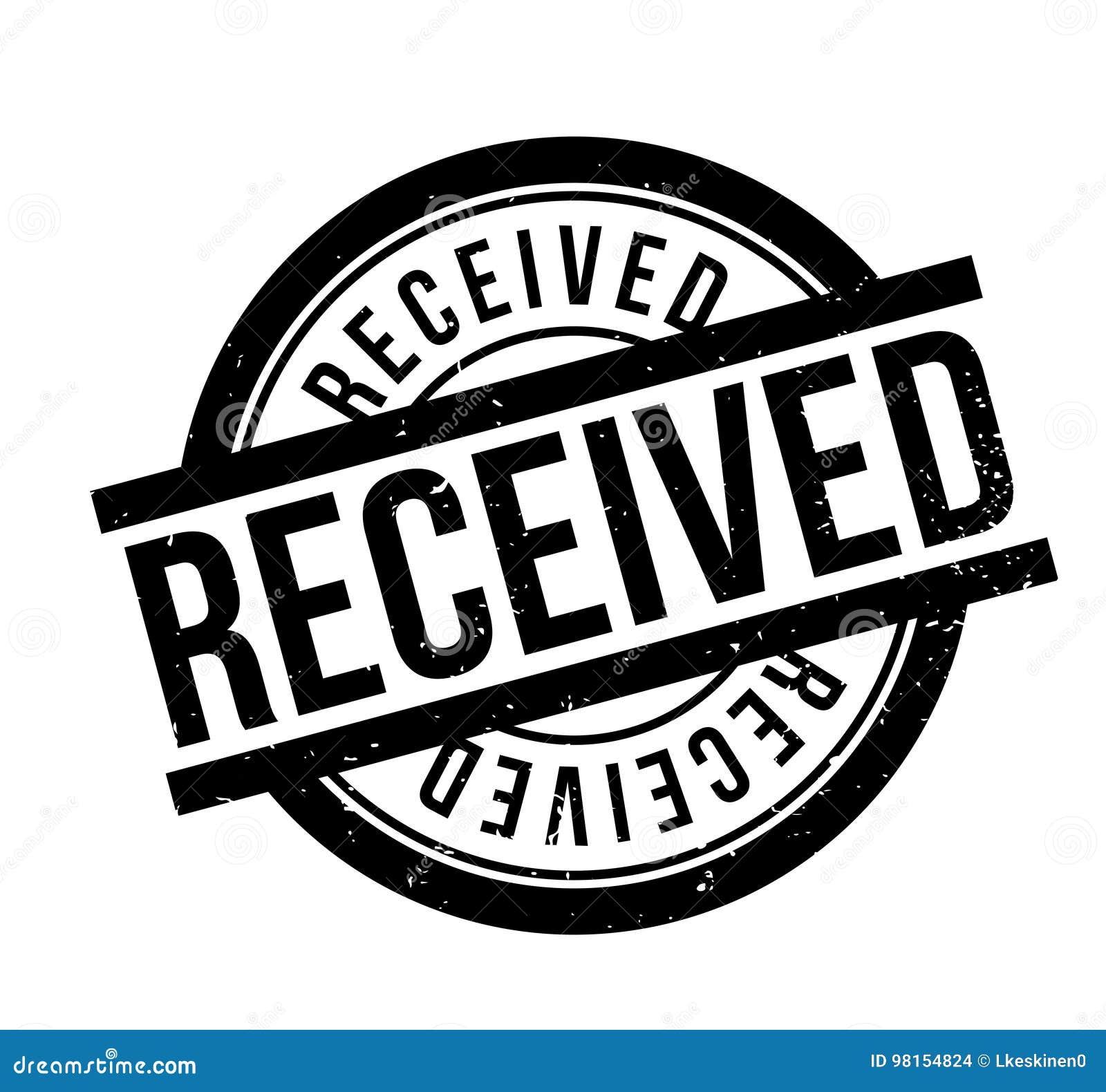 Sello de goma recibido ilustración del vector. Ilustración de etiqueta ...