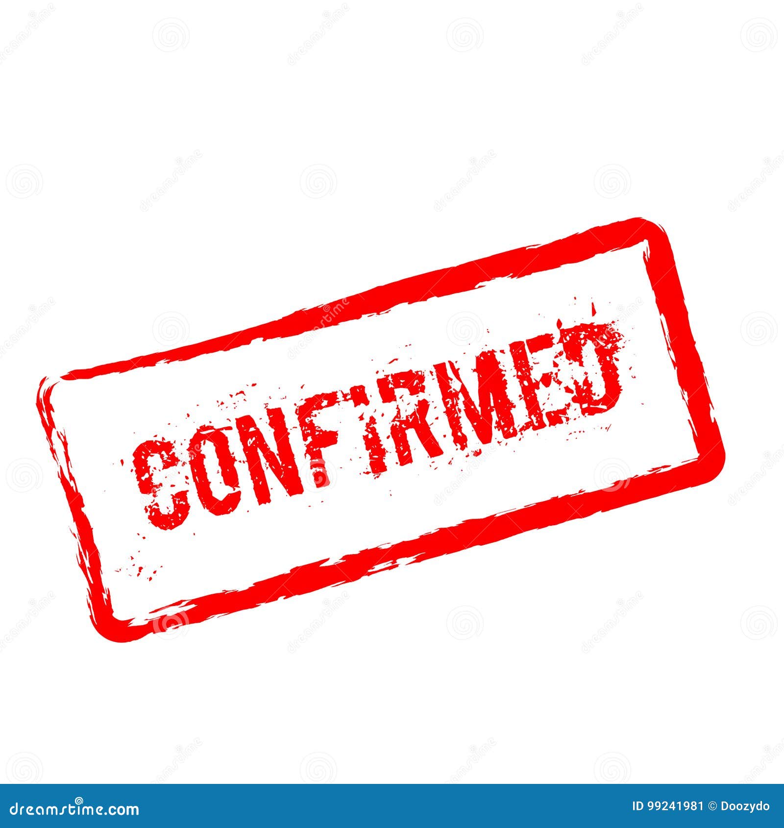 Sello De Goma Rojo Confirmado Aislado En Blanco Ilustración del Vector ...