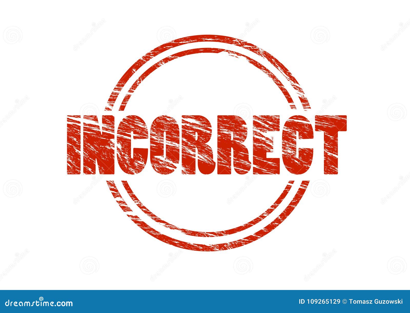 Sello De Goma Rojo Incorrecto Stock de ilustración - Ilustración de ...