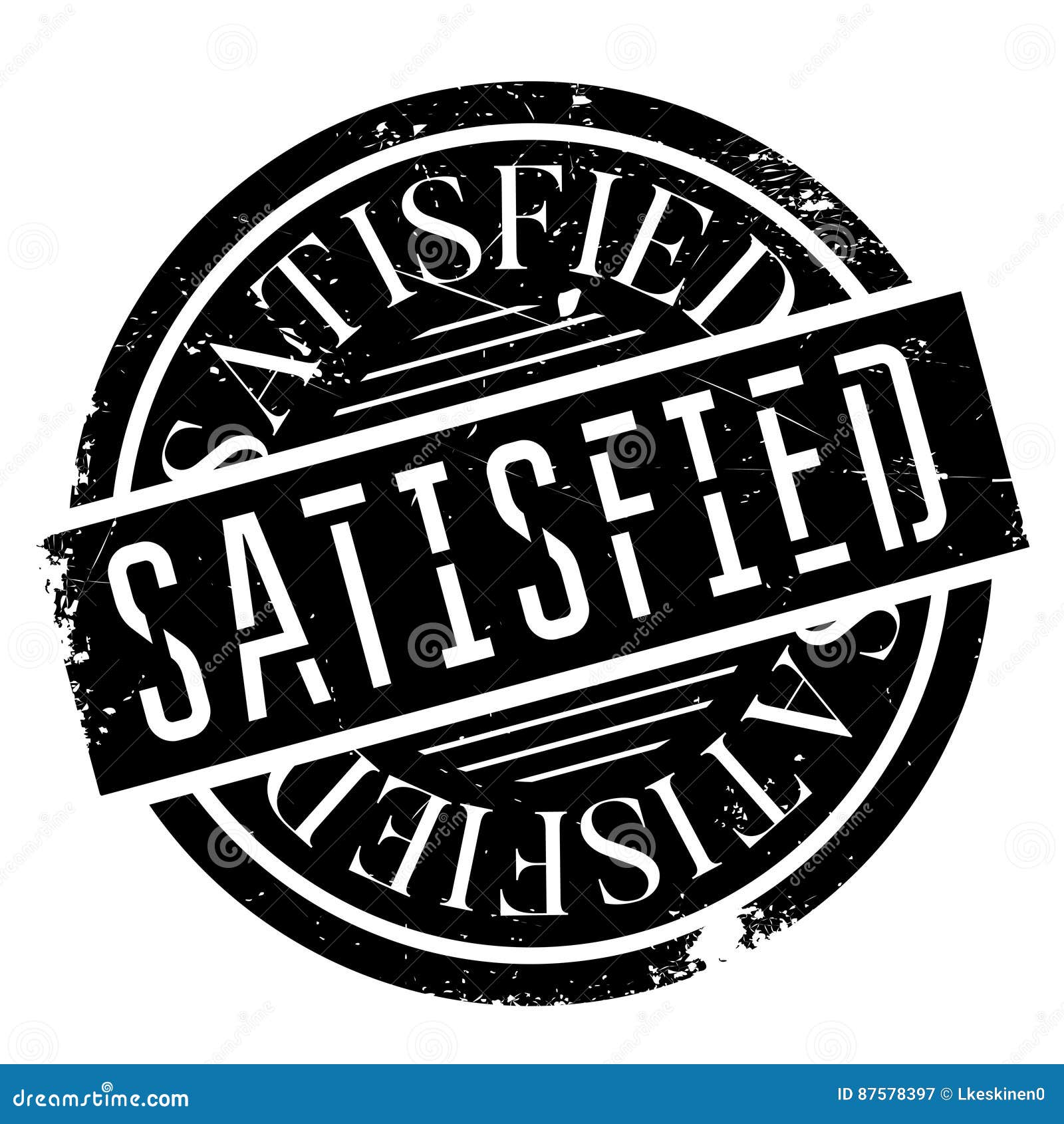 Sello de goma satisfecho ilustración del vector. Ilustración de llenado ...