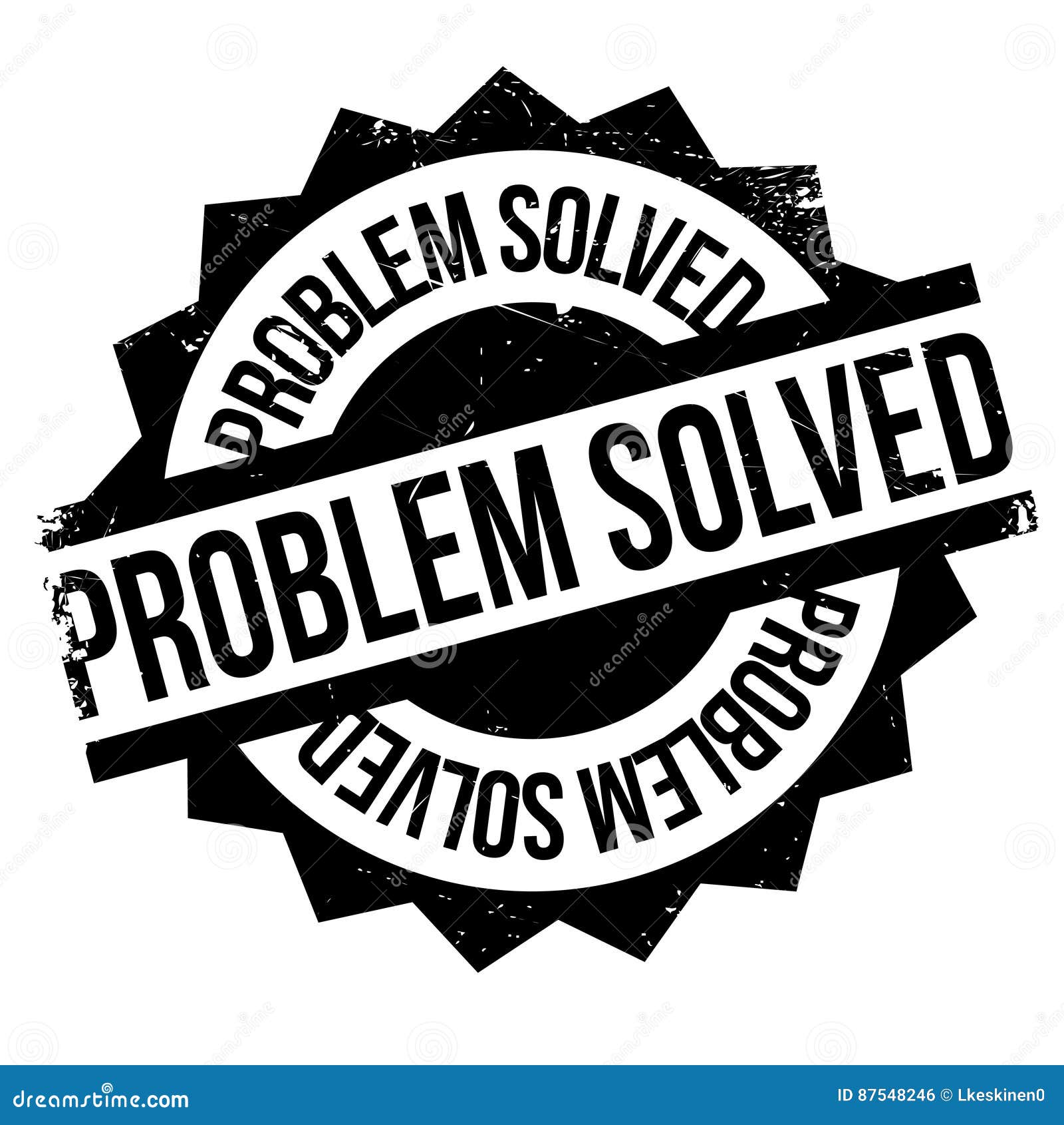 Sello De Goma Solucionado Problema Ilustración del Vector - Ilustración ...