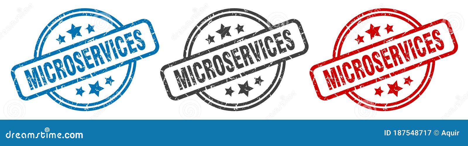 Sello De Microservicios. Signo Aislado De Microservicios. Ilustración ...