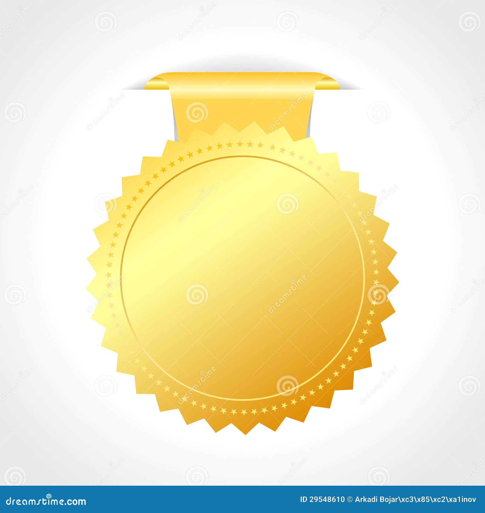 Sello de oro del vector ilustración del vector. Ilustración de dorado ...