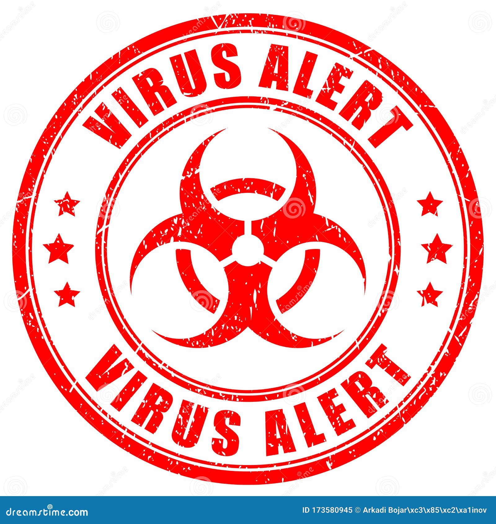 Sello De Vector De Alerta De Virus Ilustración del Vector - Ilustración ...