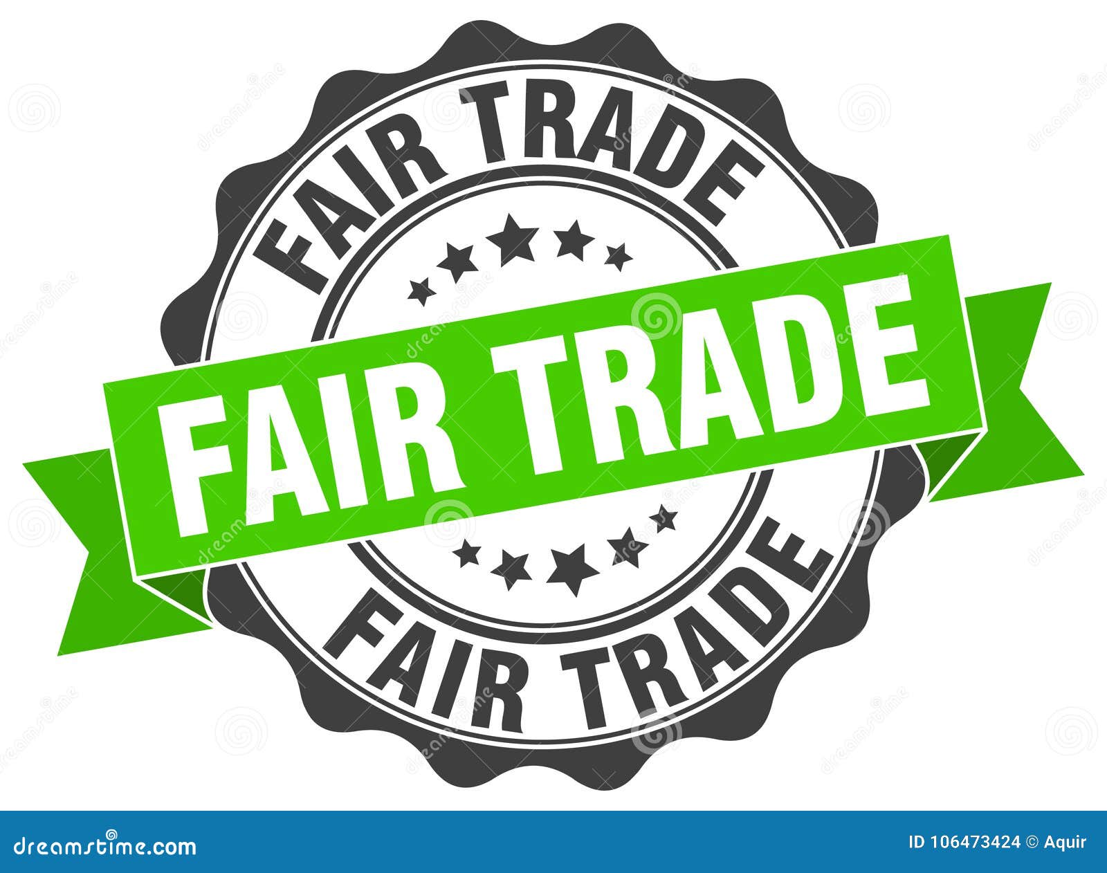 Sello del comercio justo ilustración del vector. Ilustración de cinta ...