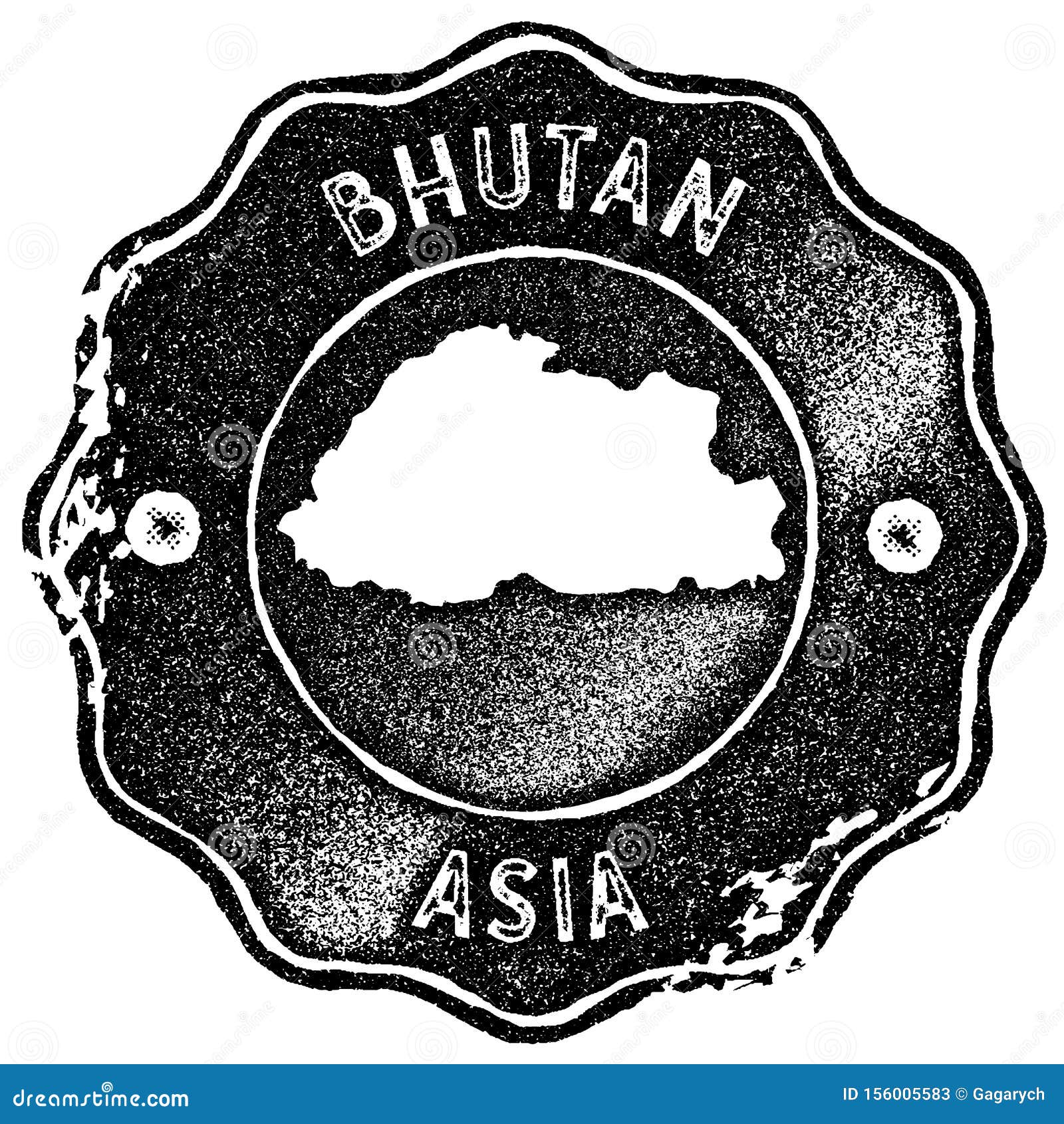 Sello Del Vintage Del Mapa De Bhut?n Ilustración del Vector ...