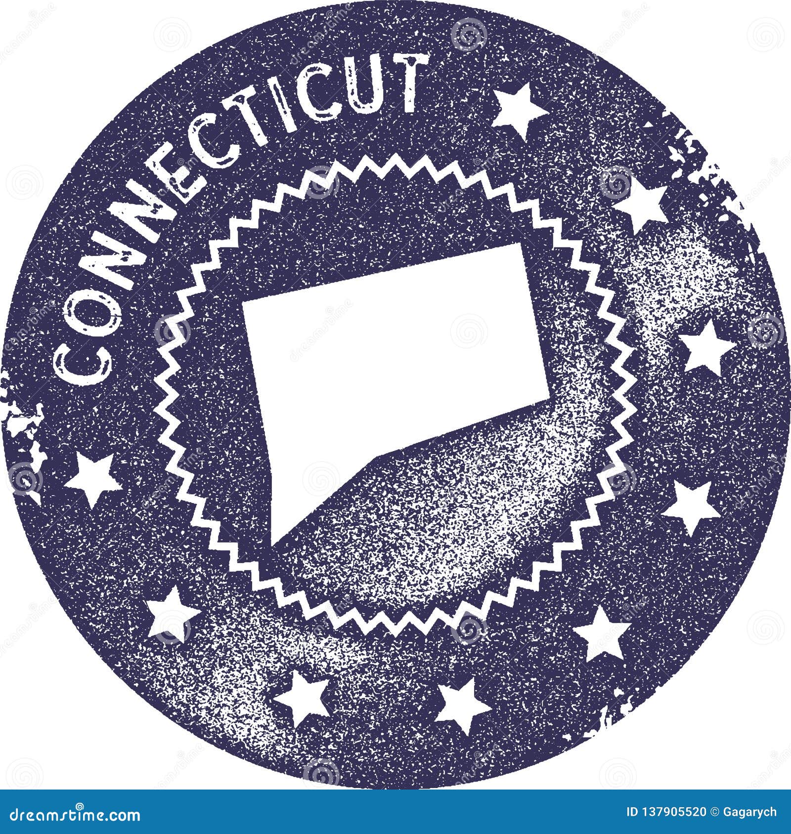 Sello Del Vintage Del Mapa De Connecticut Ilustración del Vector ...