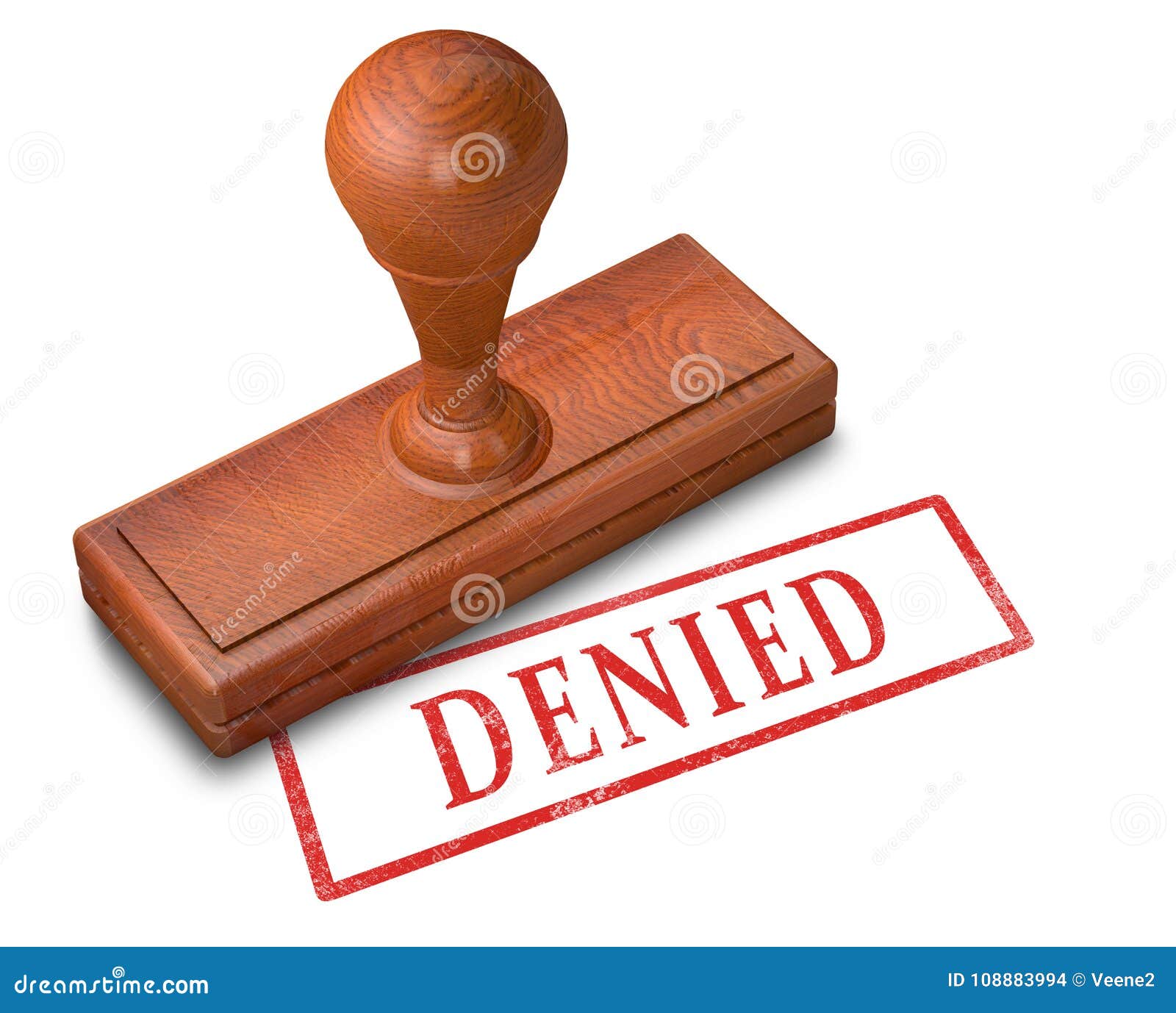 Sello negado stock de ilustración. Ilustración de tinta - 108883994