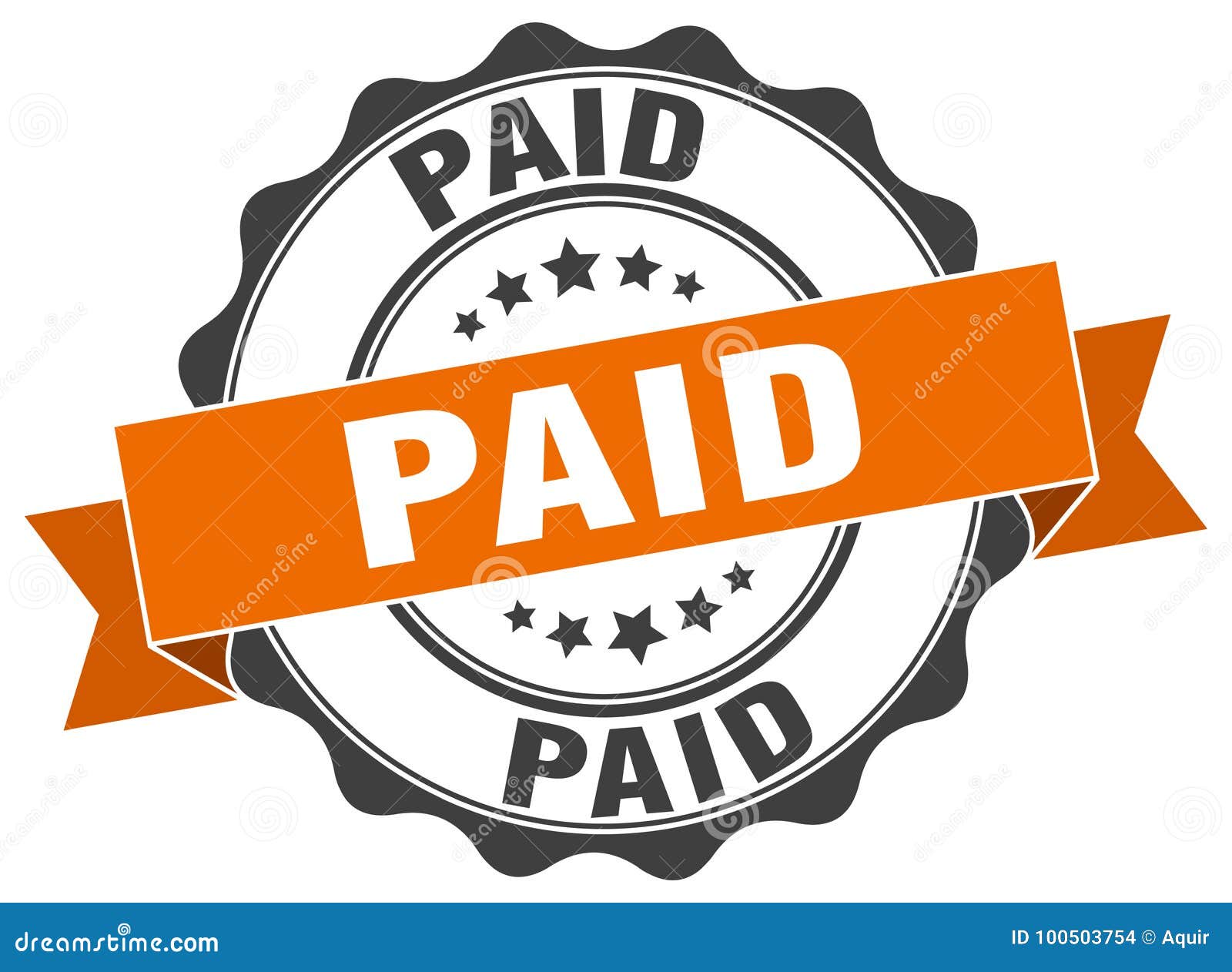Sello pagado ilustración del vector. Ilustración de vector - 100503754