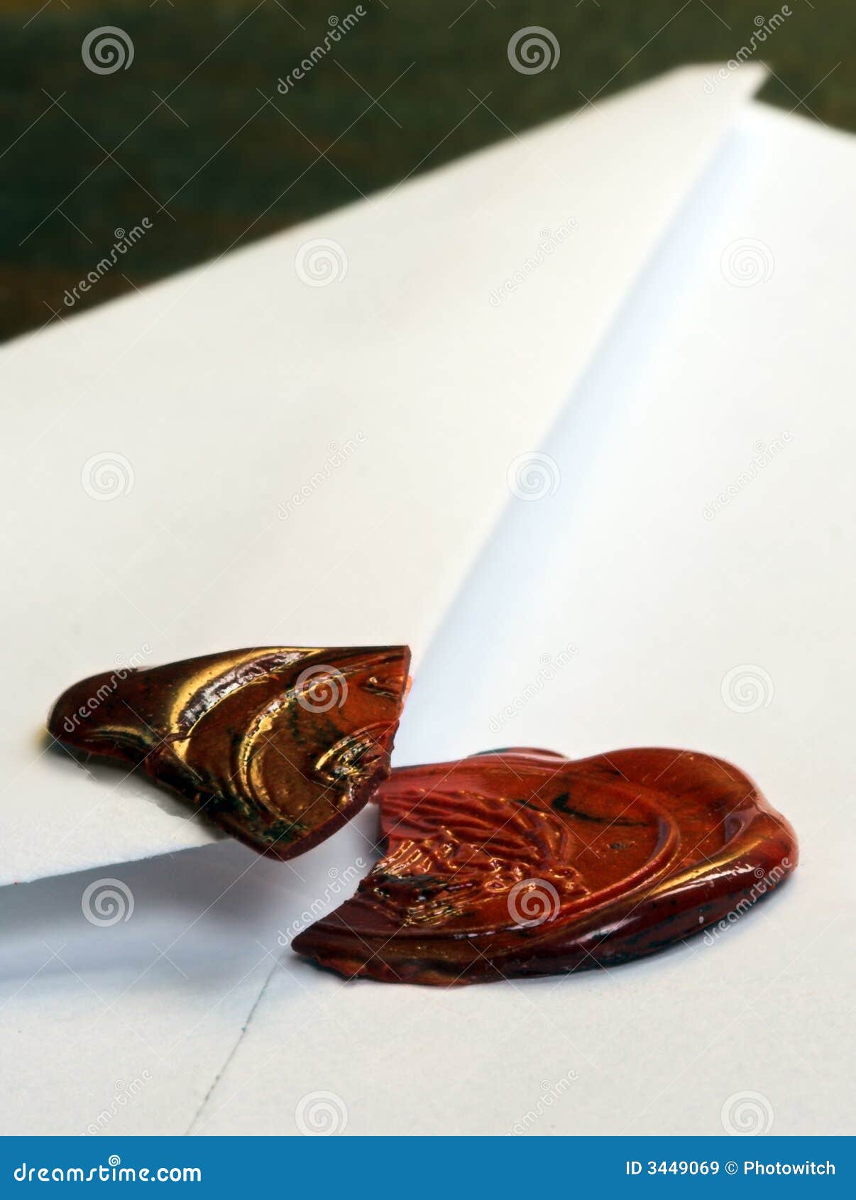 Sello quebrado imagen de archivo. Imagen de manuscrito - 3449069