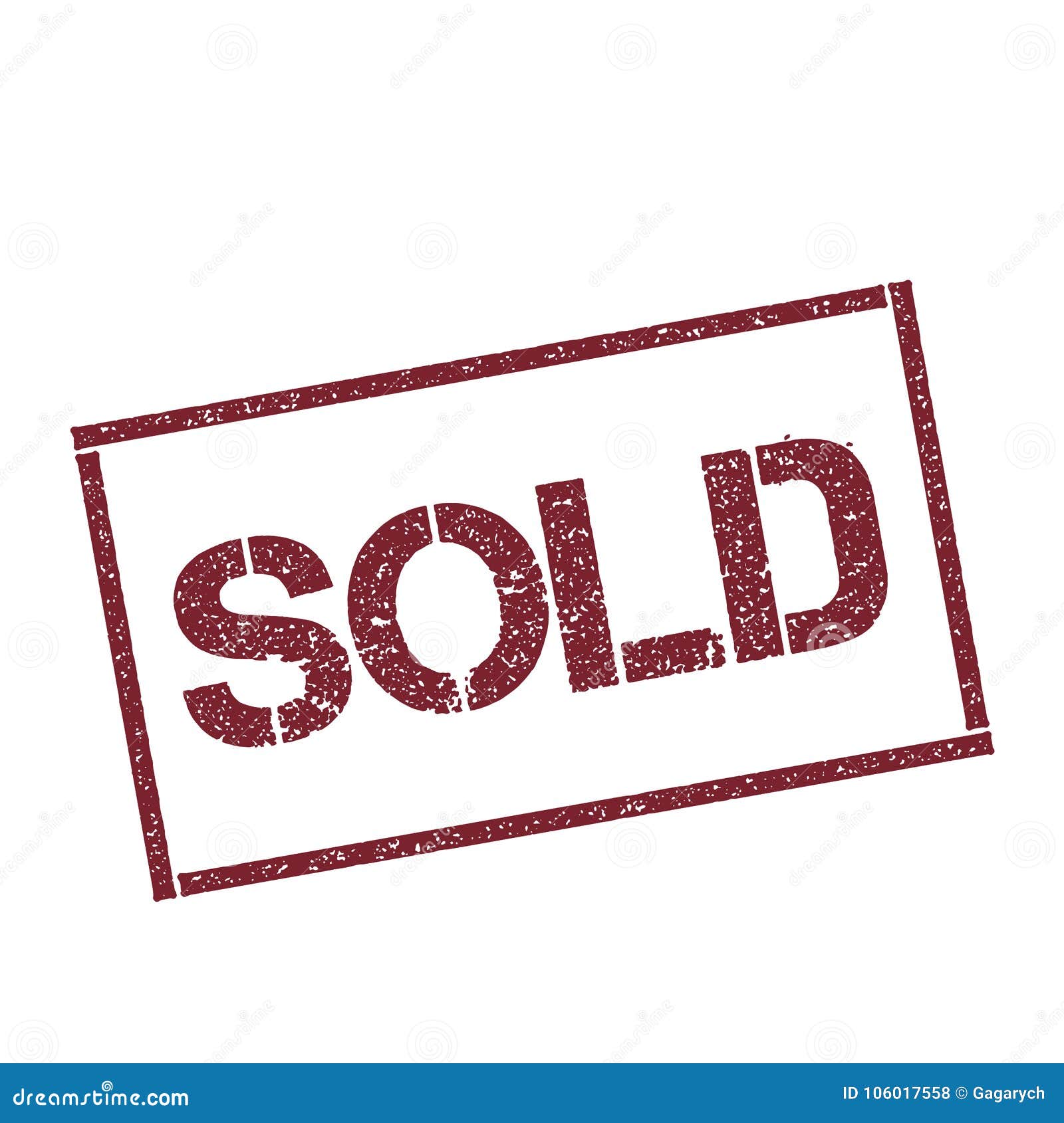 Sello rectangular vendido ilustración del vector. Ilustración de ...