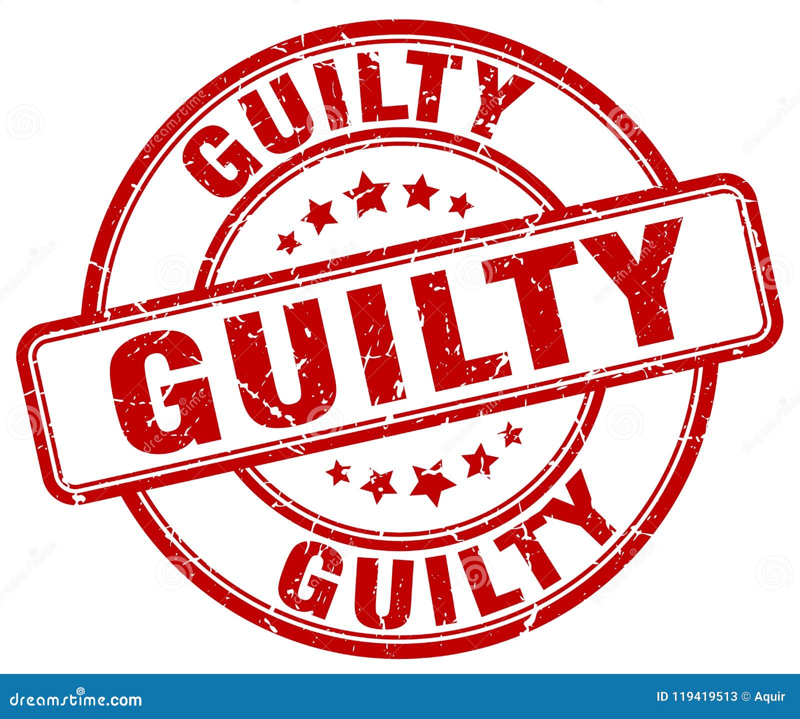 Sello rojo culpable ilustración del vector. Ilustración de sello ...