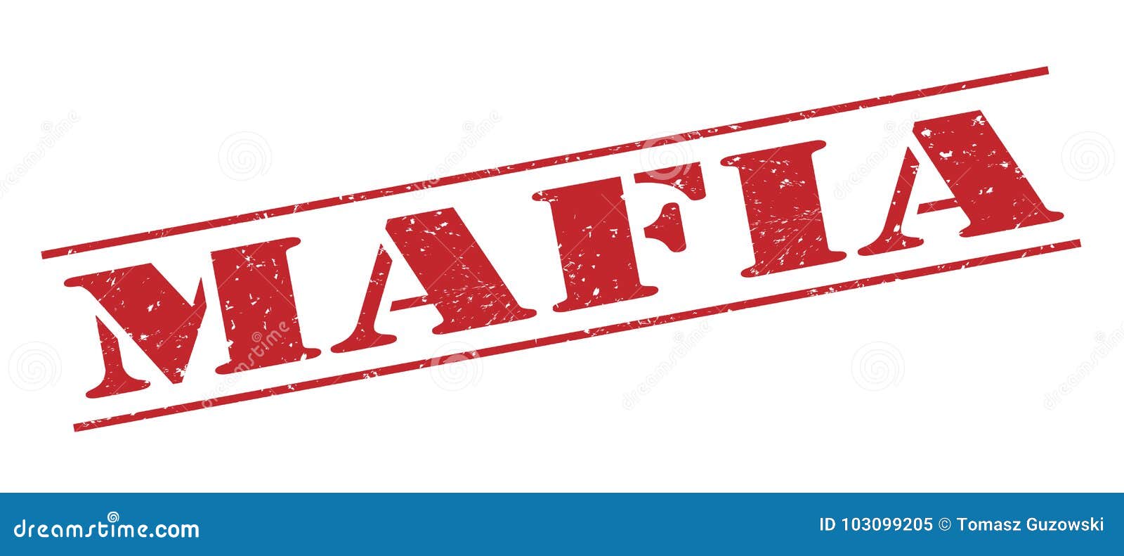 Sello rojo de la mafia stock de ilustración. Ilustración de blanco ...