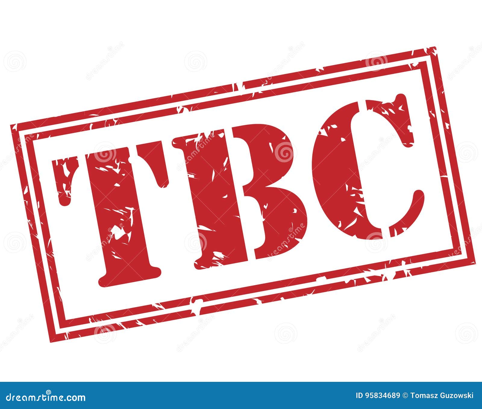 Sello rojo de Tbc stock de ilustración. Ilustración de fondo - 95834689