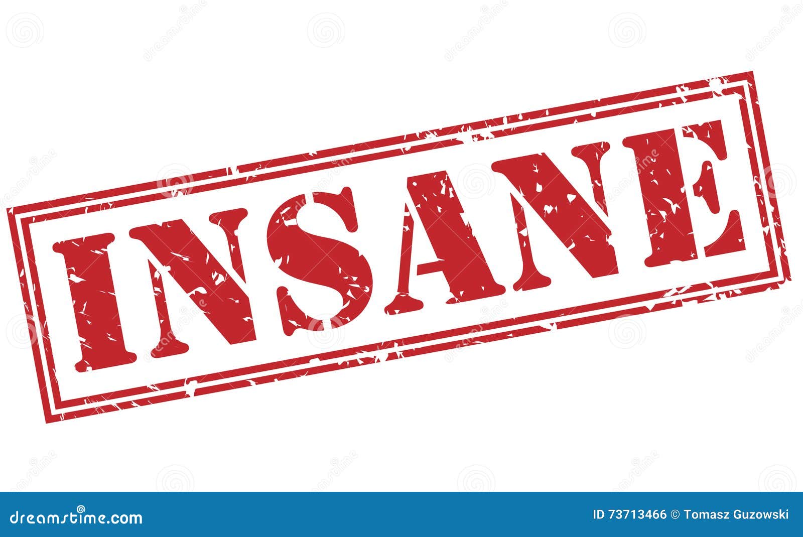 Sello rojo insano stock de ilustración. Ilustración de texto - 73713466
