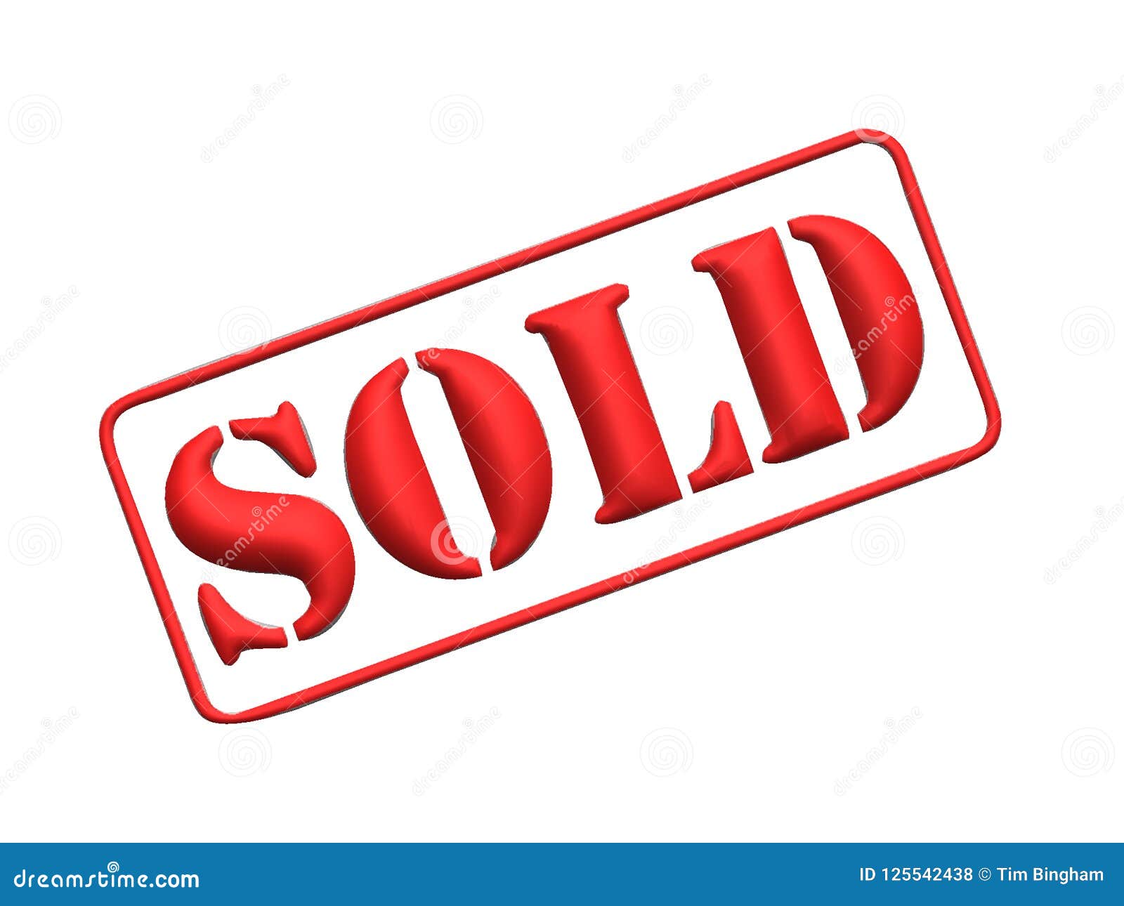 Sello vendido 3D foto de archivo. Ilustración de consumidor - 125542438