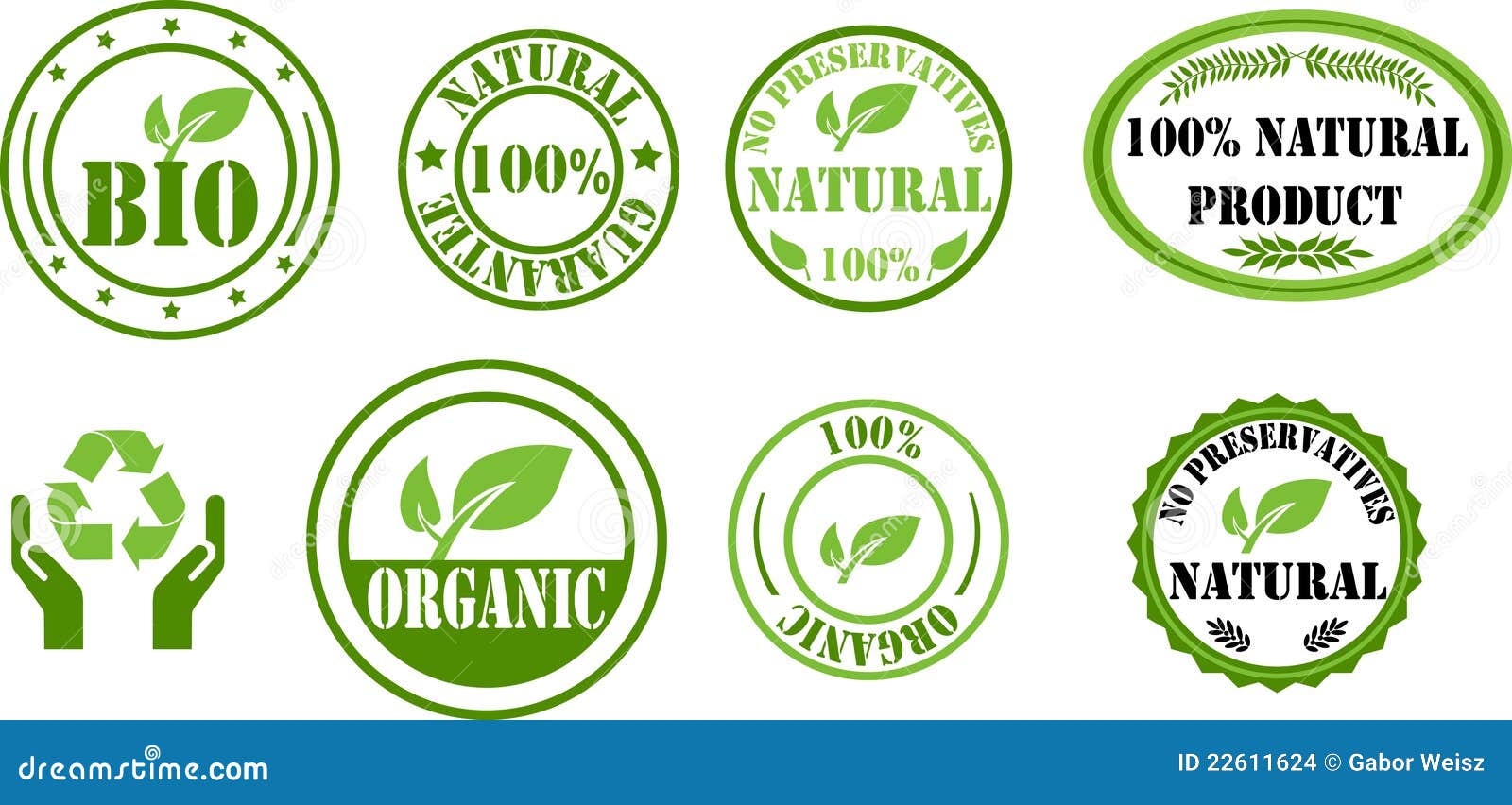 Sellos bio y orgánicos ilustración del vector. Ilustración de insignias ...