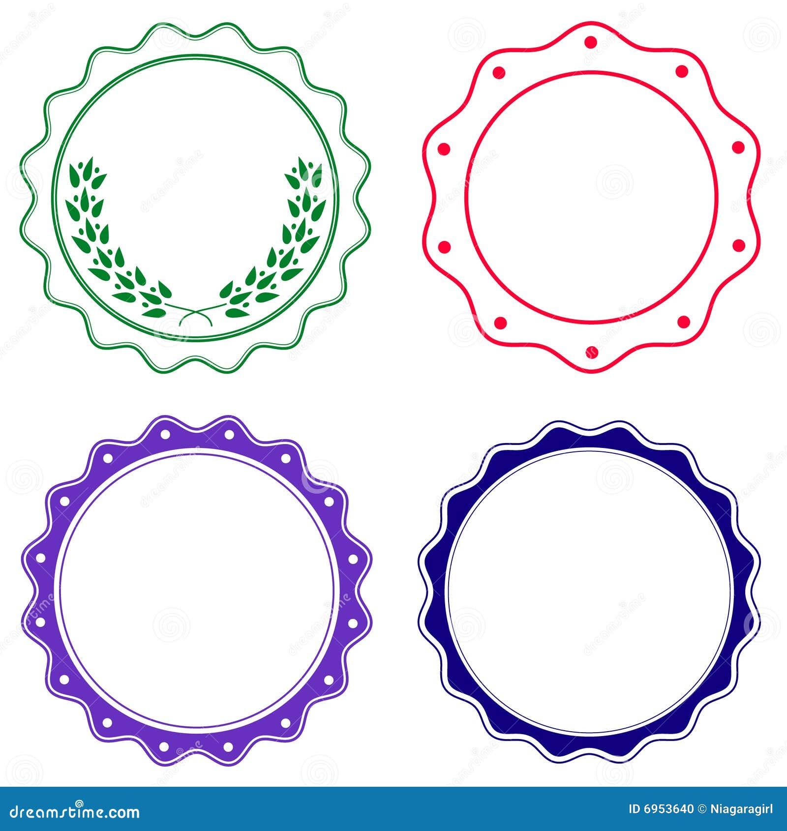 Sellos Con El Borde Ondulado Suave Ilustración del Vector - Ilustración ...