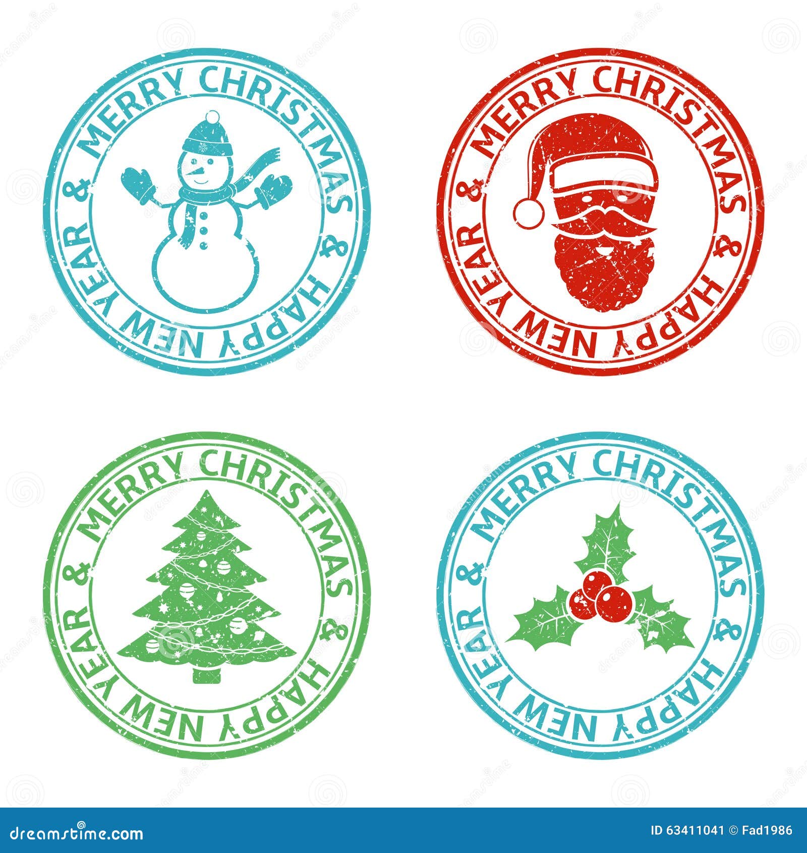 Sellos de la Feliz Navidad ilustración del vector. Ilustración de ...