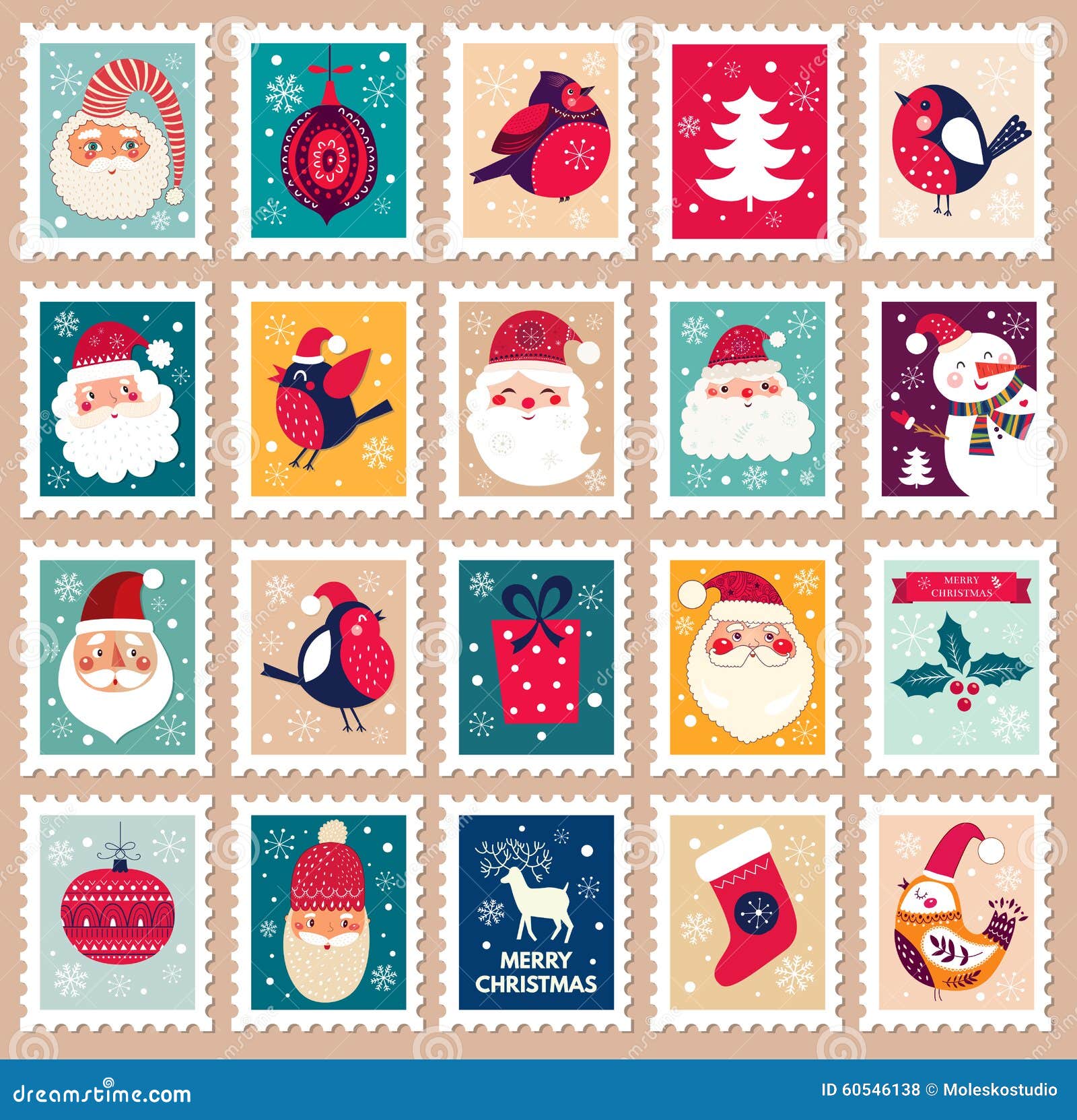 Sellos de la Navidad ilustración del vector. Ilustración de vector ...