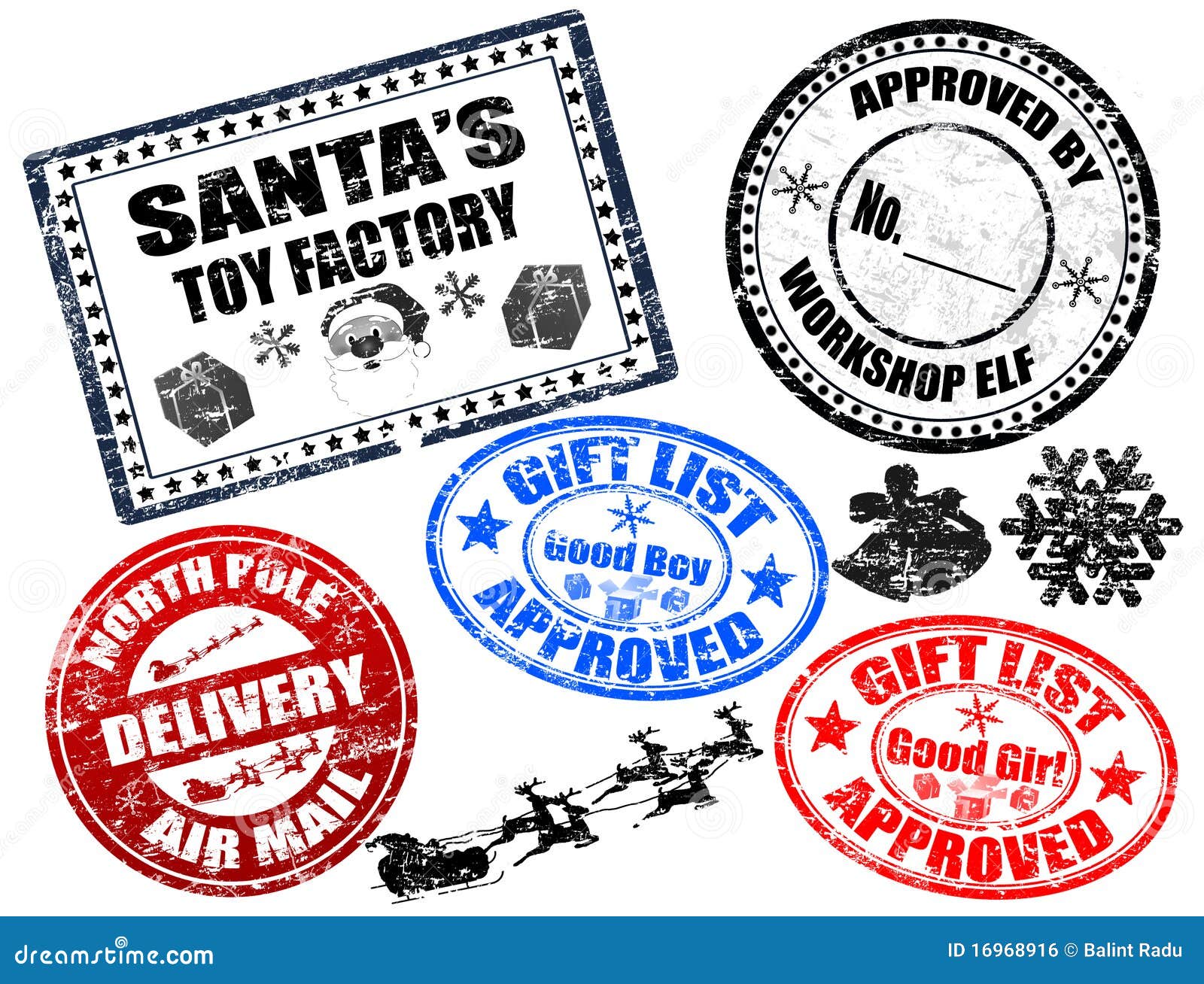 Sellos De La Navidad Fijados Ilustración del Vector - Ilustración de ...