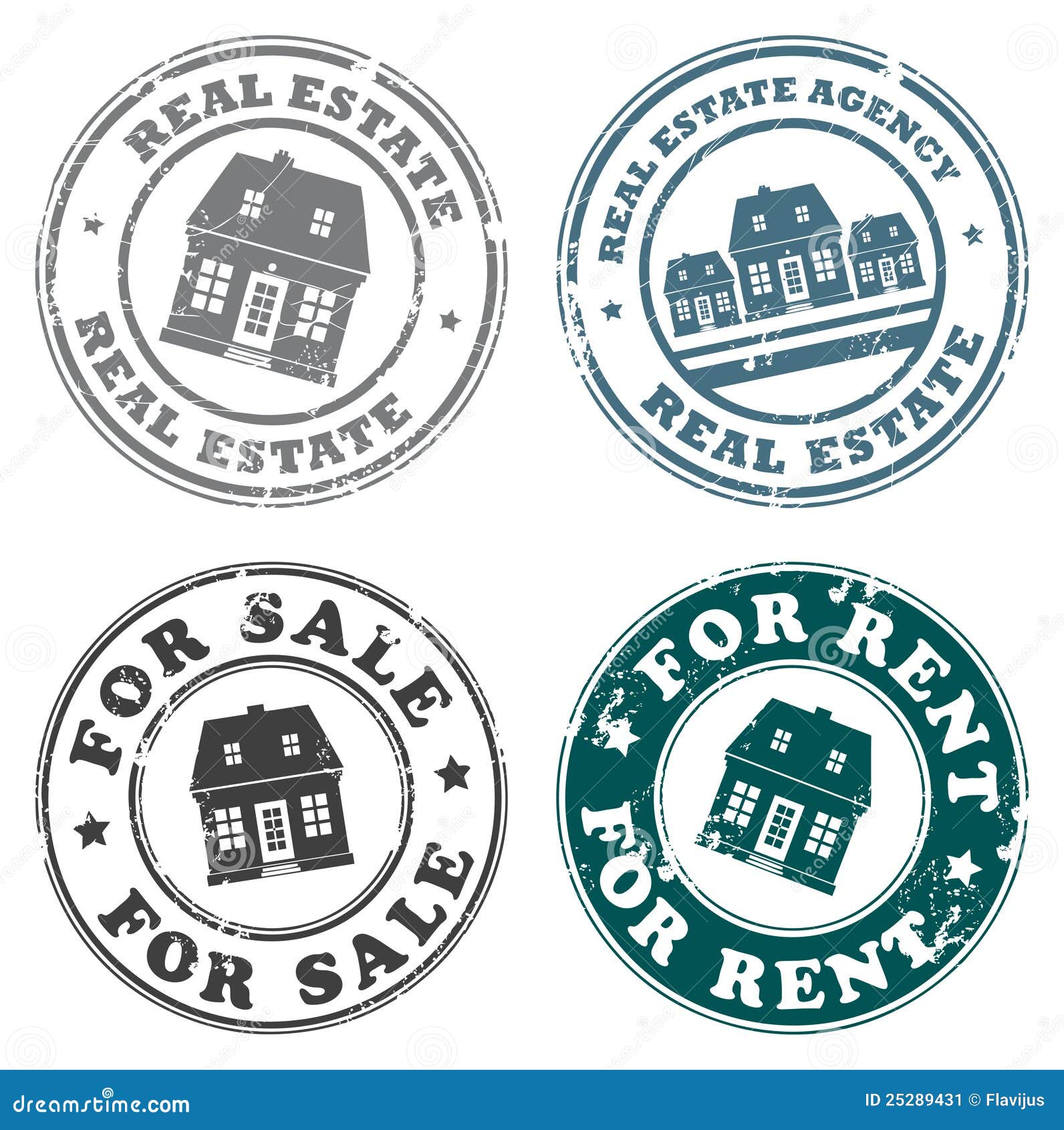 Sellos De Las Propiedades Inmobiliarias Ilustración del Vector ...