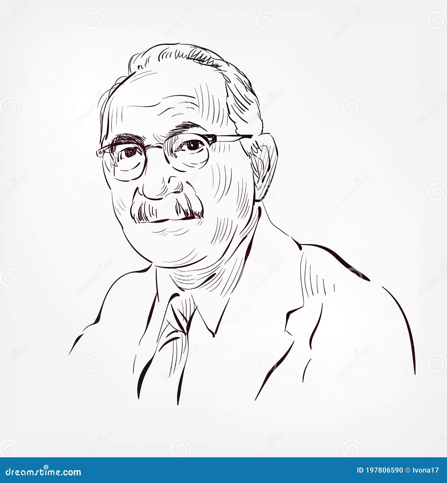 Selman Waksman Vector Sketch Portrait Illustration Editorial Image ...