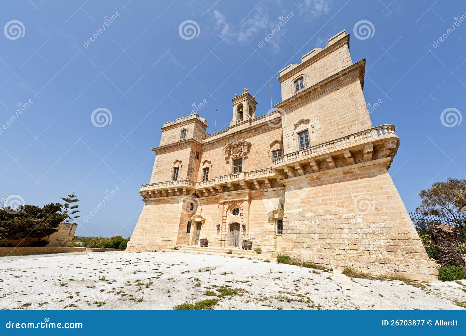 Selmun castle, Malta stock image. Image of tree, castle - 26703877