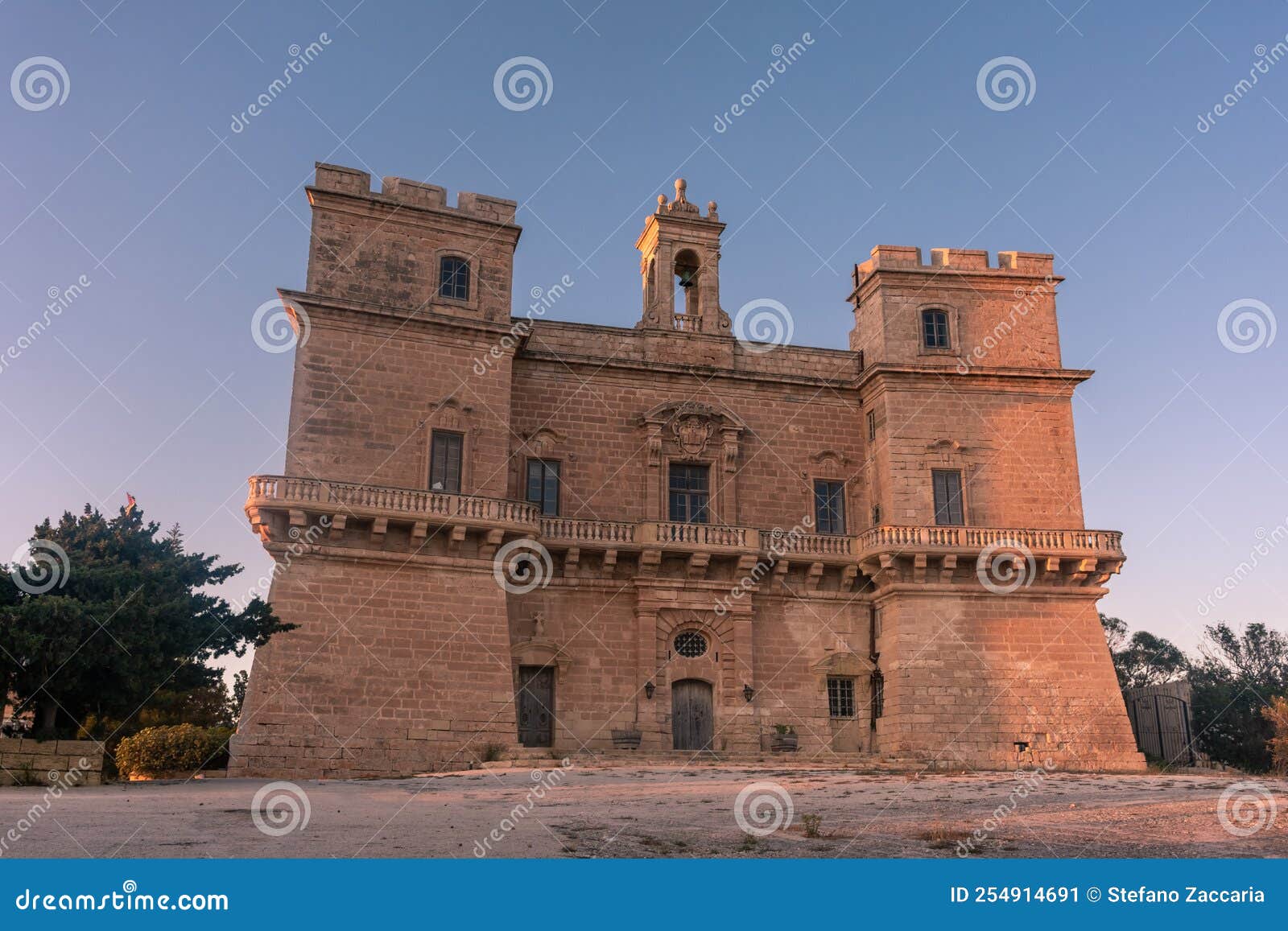 The Selmun Palace of Mellieha at Sunset, Malta Stock Image - Image of ...
