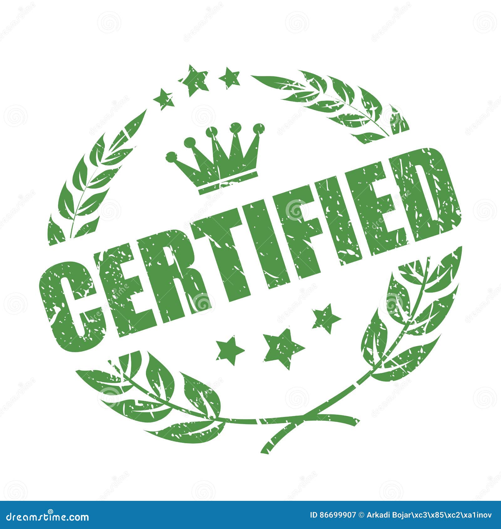 Selo Certificado Verde Do Vetor Ilustração do Vetor - Ilustração de ...