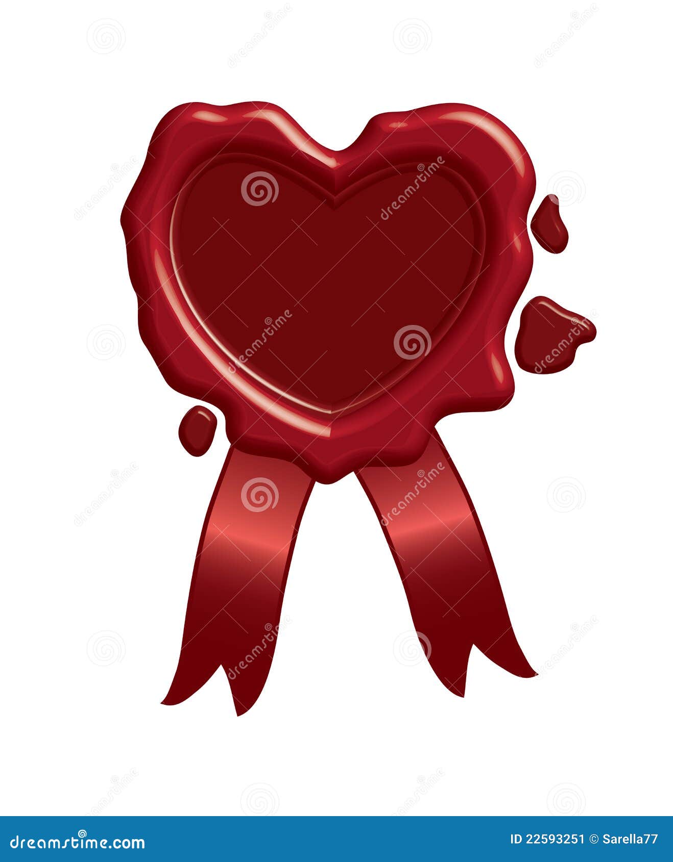 Selo Da Cera Na Forma Do Coração Ilustração do Vetor - Ilustração de ...