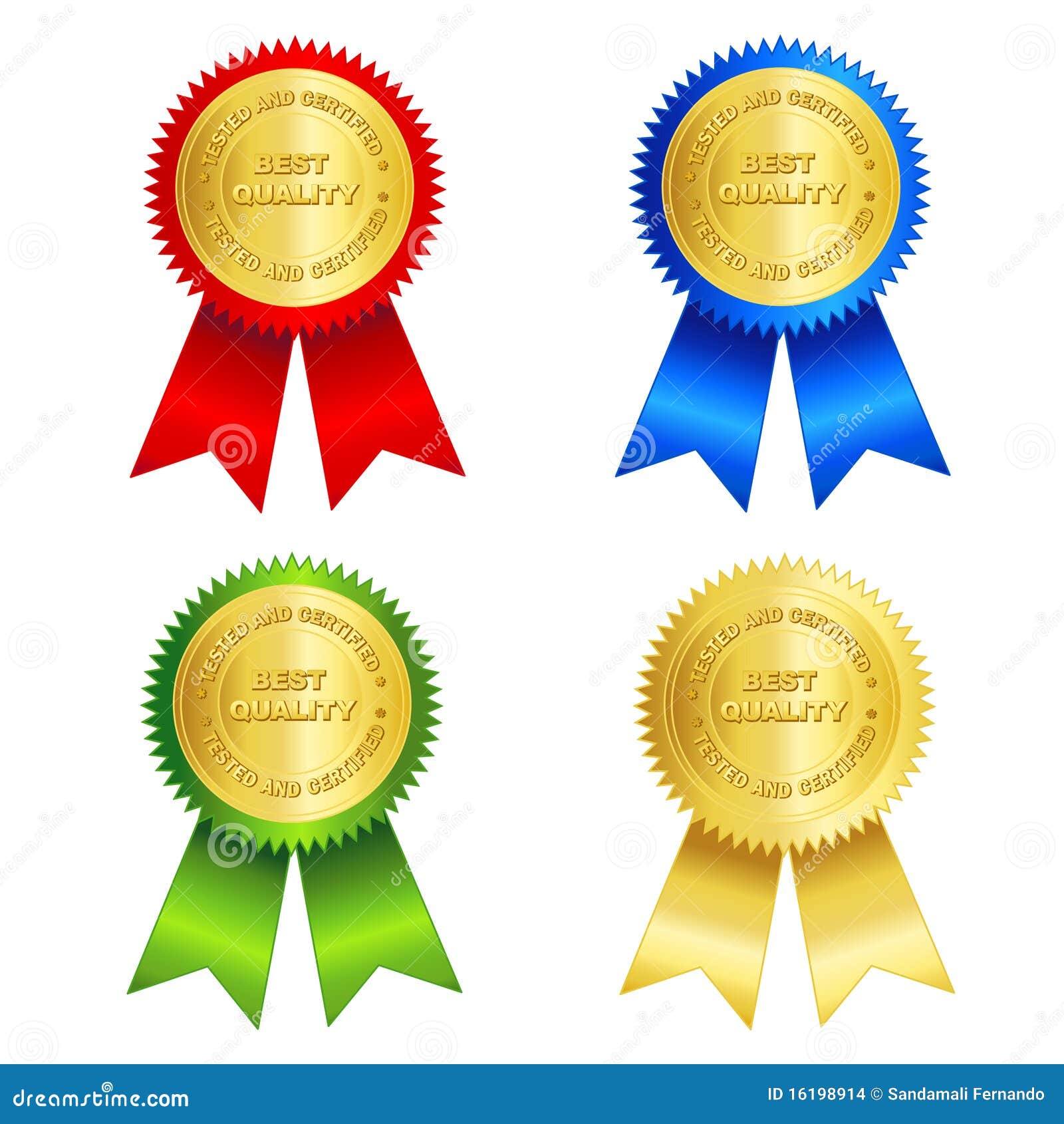 Selo do ouro com fita ilustração do vetor. Ilustração de certificado ...