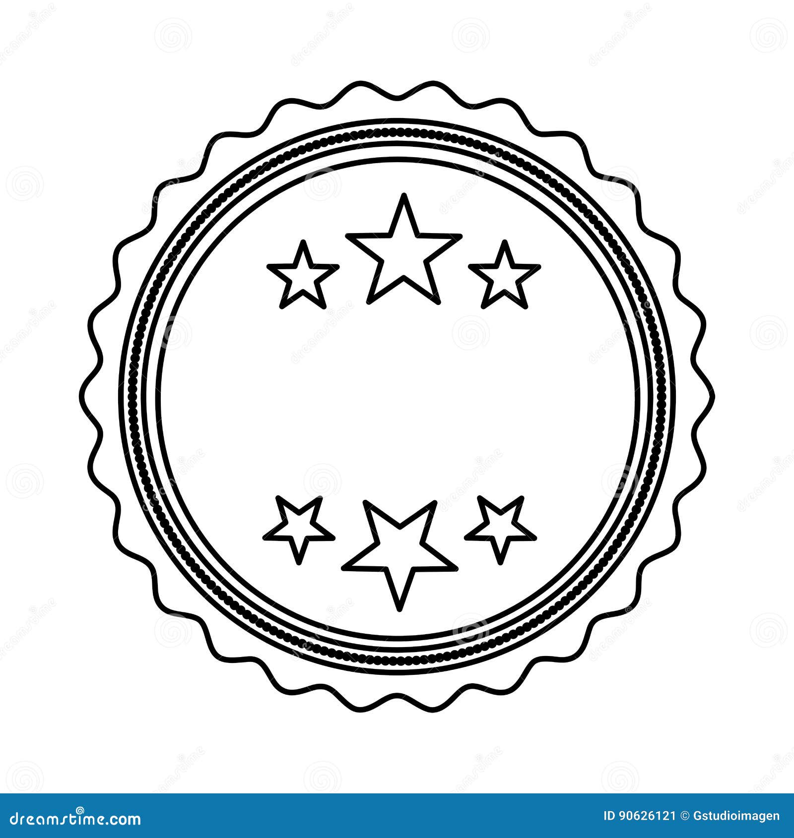 Selo Do Selo Do Círculo Com Estrelas Ilustração do Vetor - Ilustração ...
