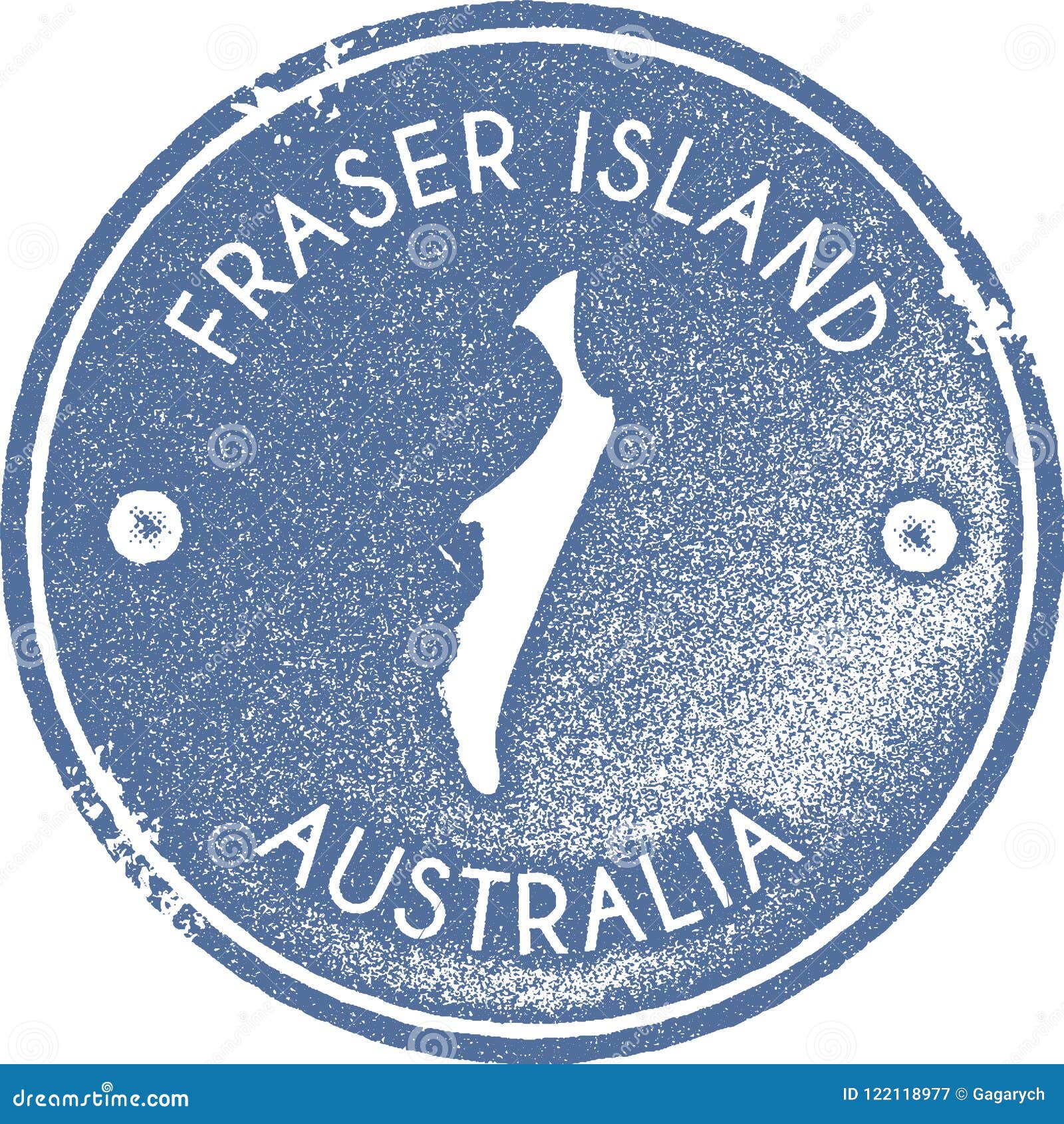 Selo Do Vintage Do Mapa De Fraser Island Ilustração do Vetor ...