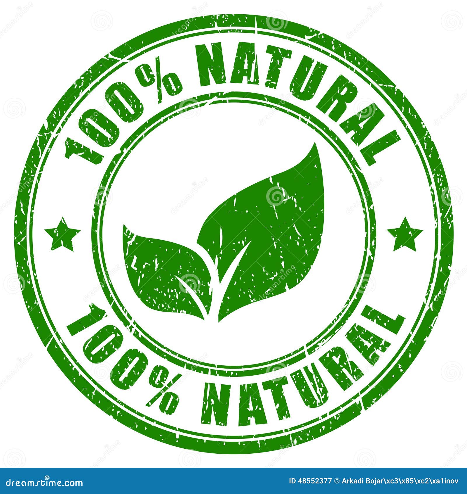 Selo 100 natural ilustração do vetor. Ilustração de fundo - 48552377