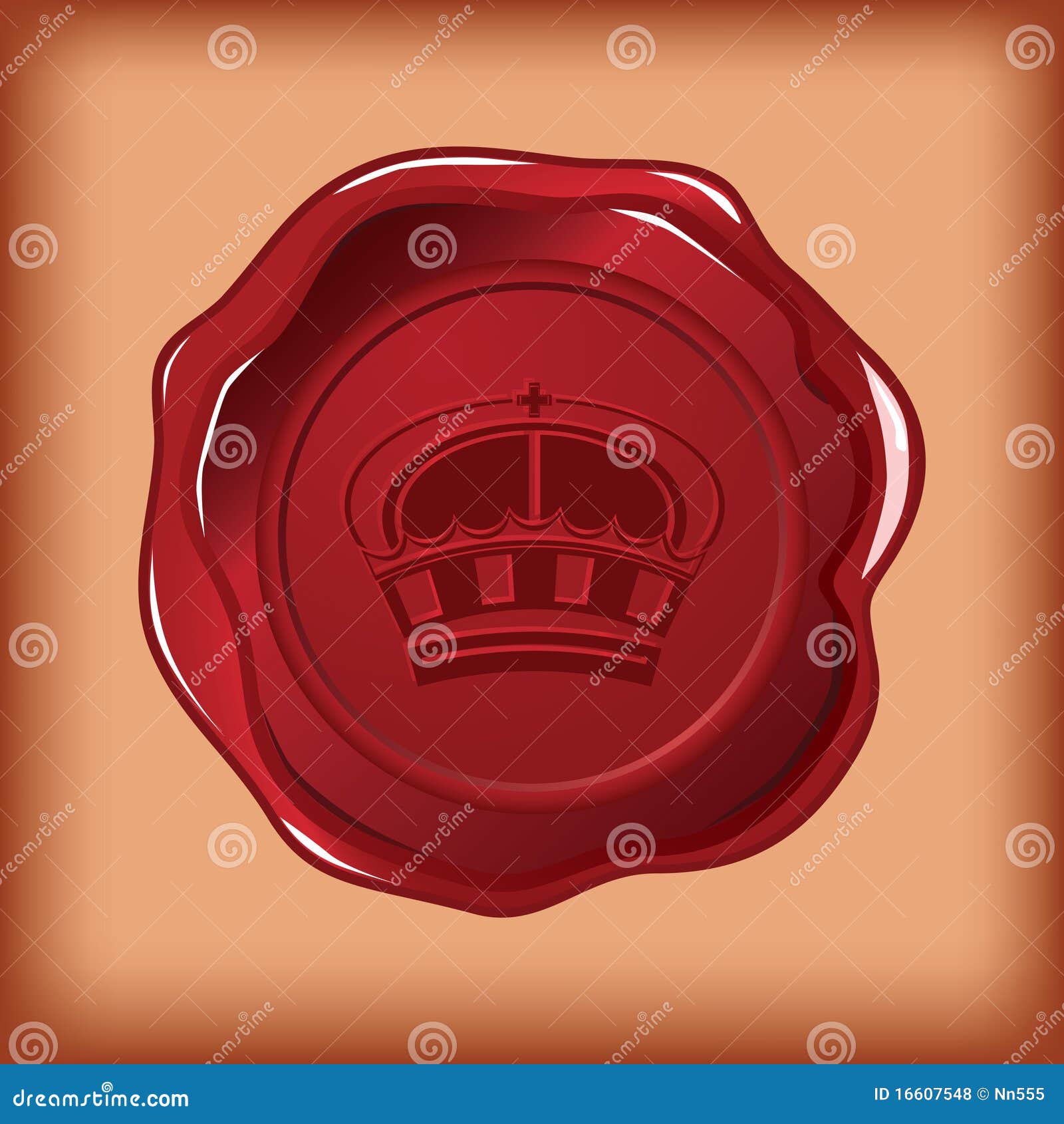 Selo real da cera da coroa ilustração do vetor. Ilustração de rainha ...