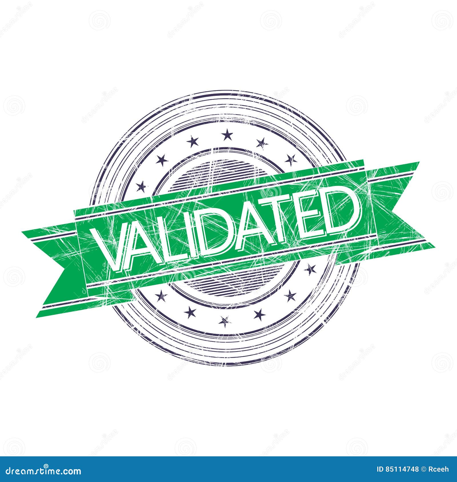 Selo validado ilustração do vetor. Ilustração de tinta - 85114748