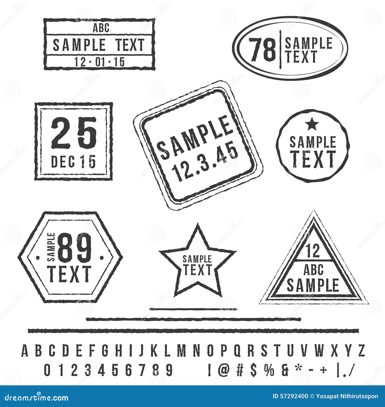 Selos do Grunge ilustração do vetor. Ilustração de sinal - 57292400