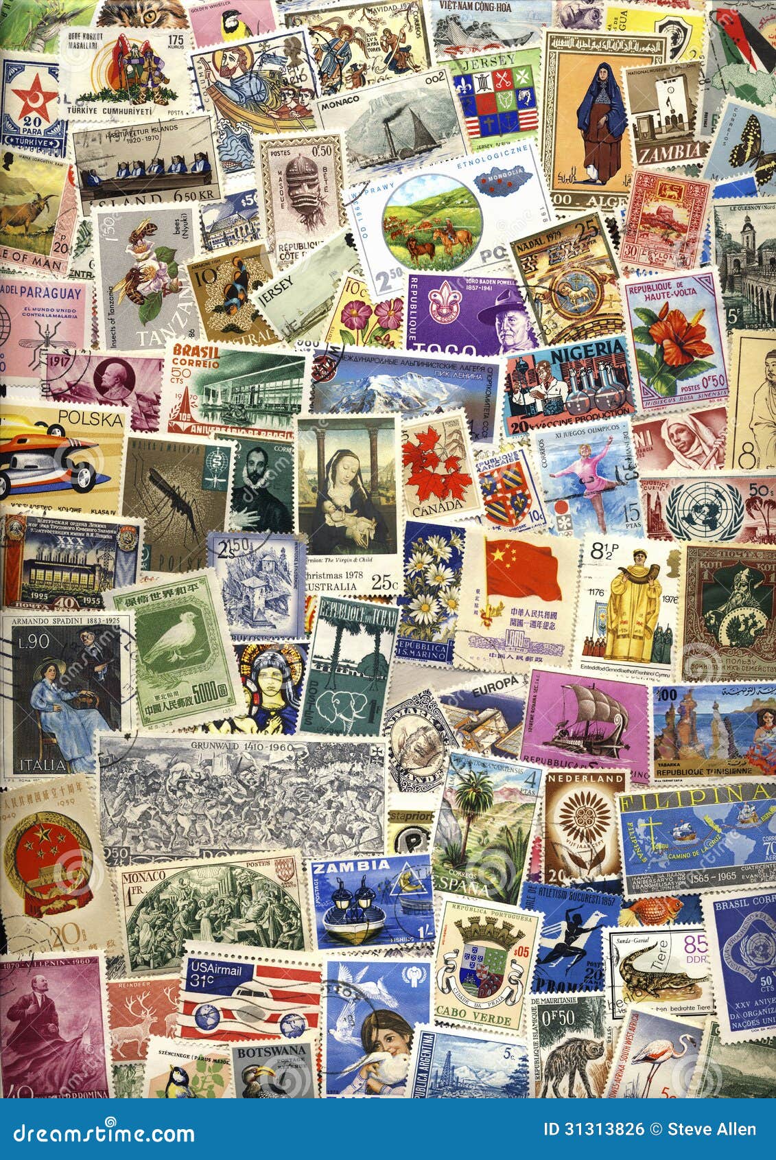 Selos Postais Mundiais - Filatelia Foto Editorial - Imagem de mundial ...