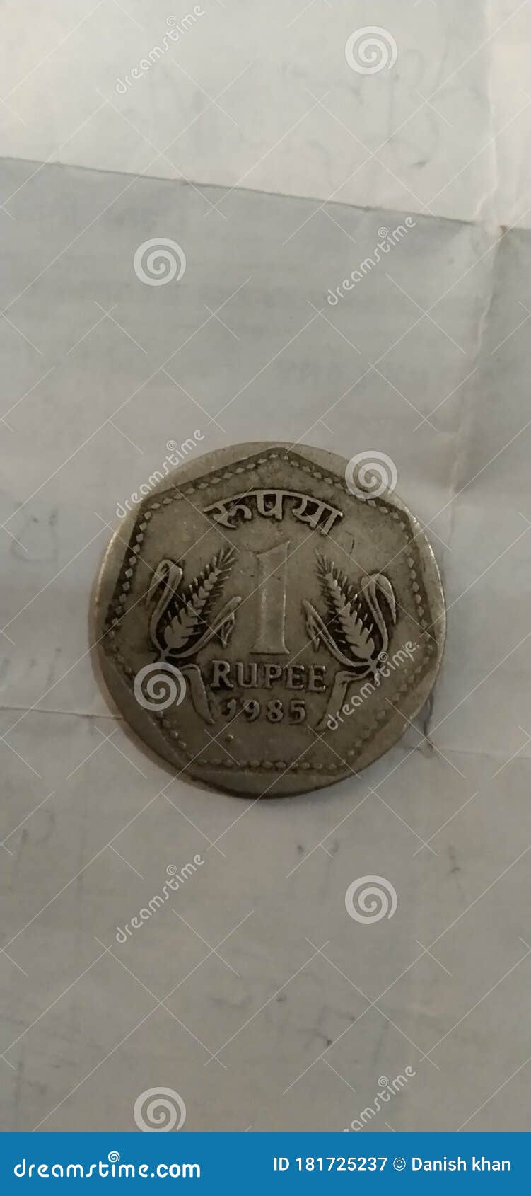 Seltene Antike Indische Medaille Eine Rupie Stockbild - Bild von ...