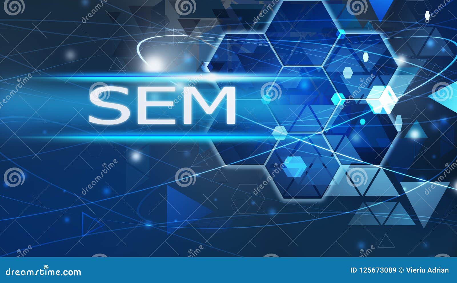 Sem Background Abstract Blue Concept Solution Stock Illustration ...