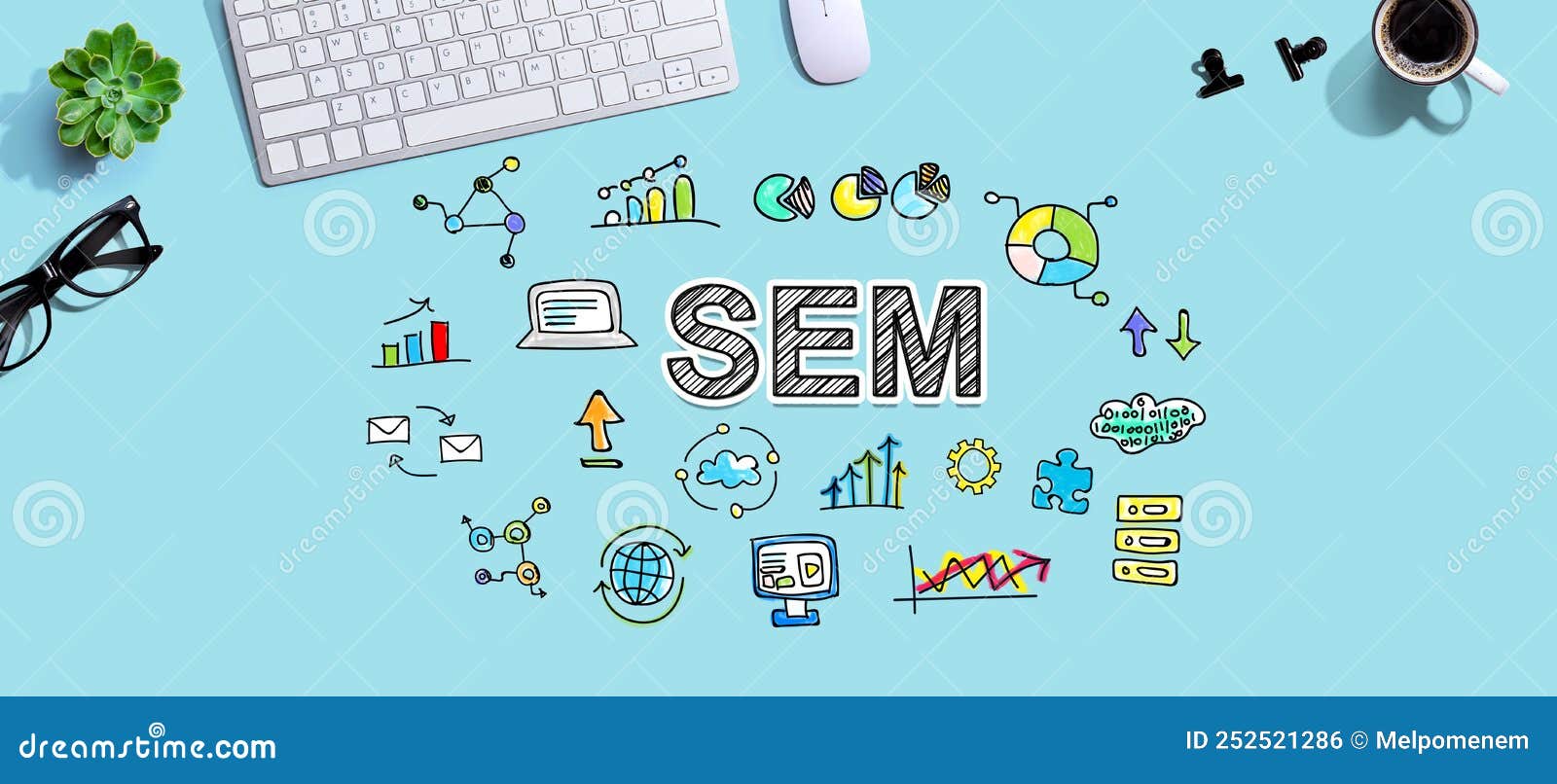 SEM with a Computer Keyboard Stock Photo - Image of small, mouse: 252521286