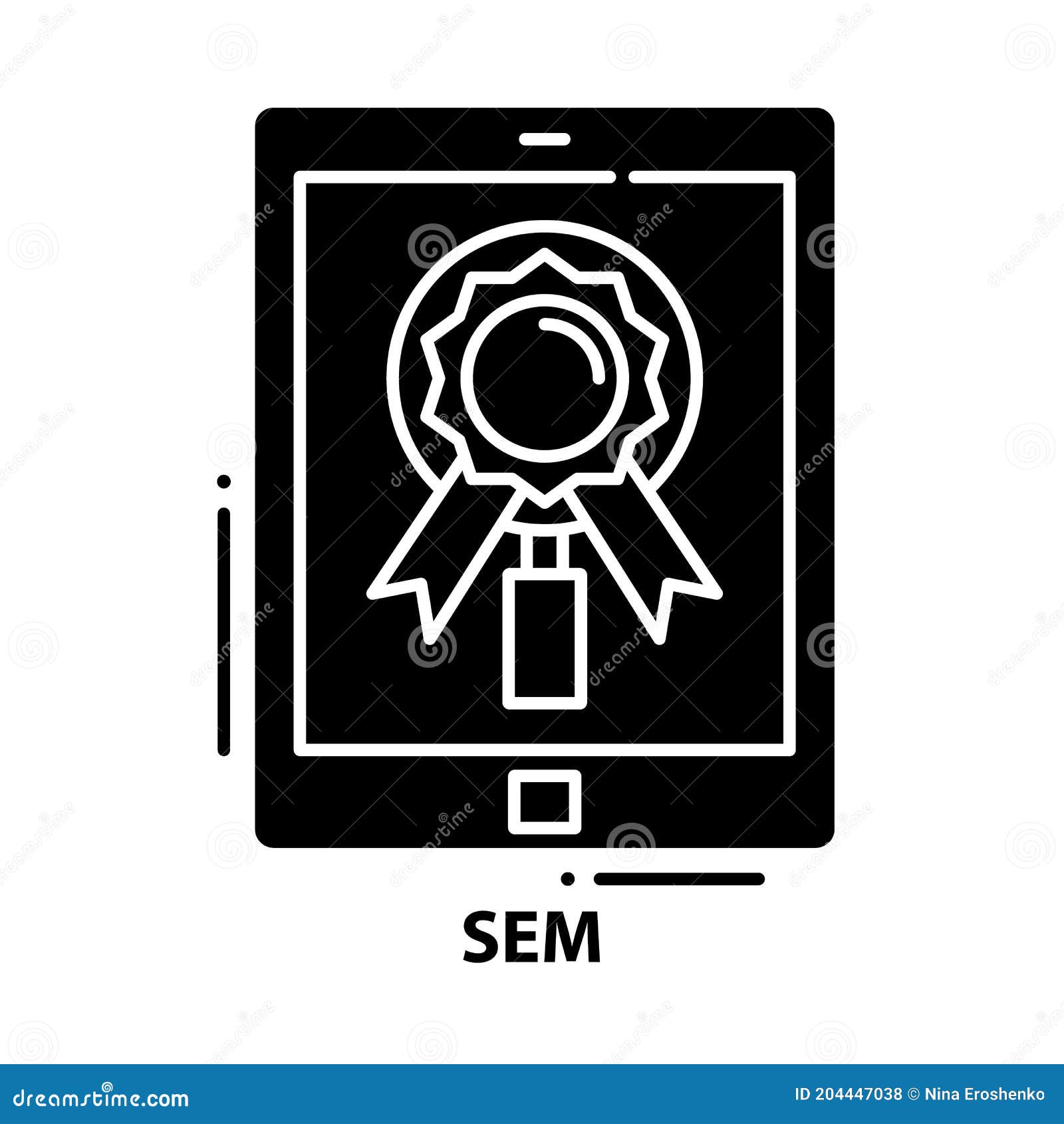 Sem Icon, Black Vector Sign with Editable Strokes, Concept Illustration ...